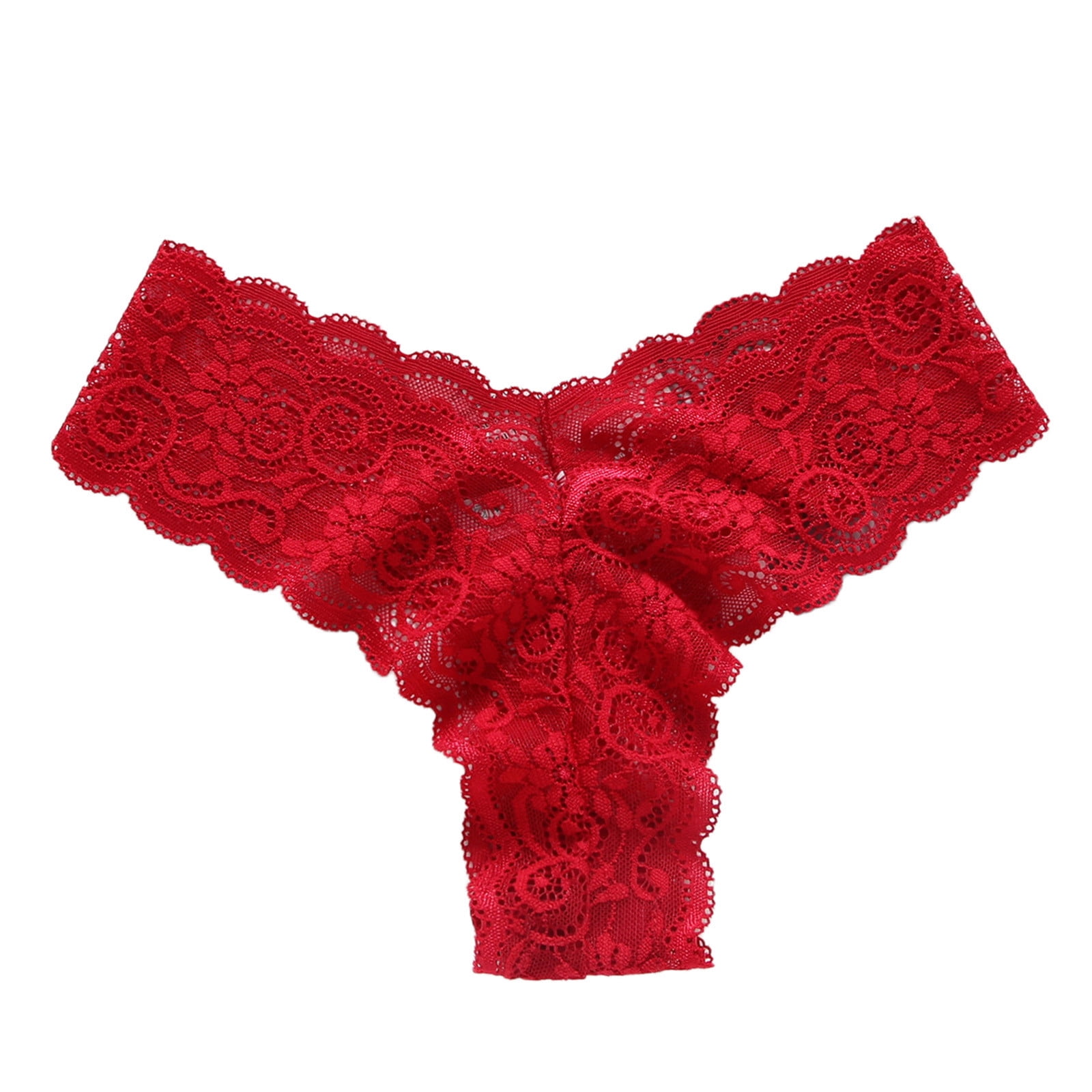 Intimates Womens Stretch Bikini G String Panty Lace Trim 5 Colors