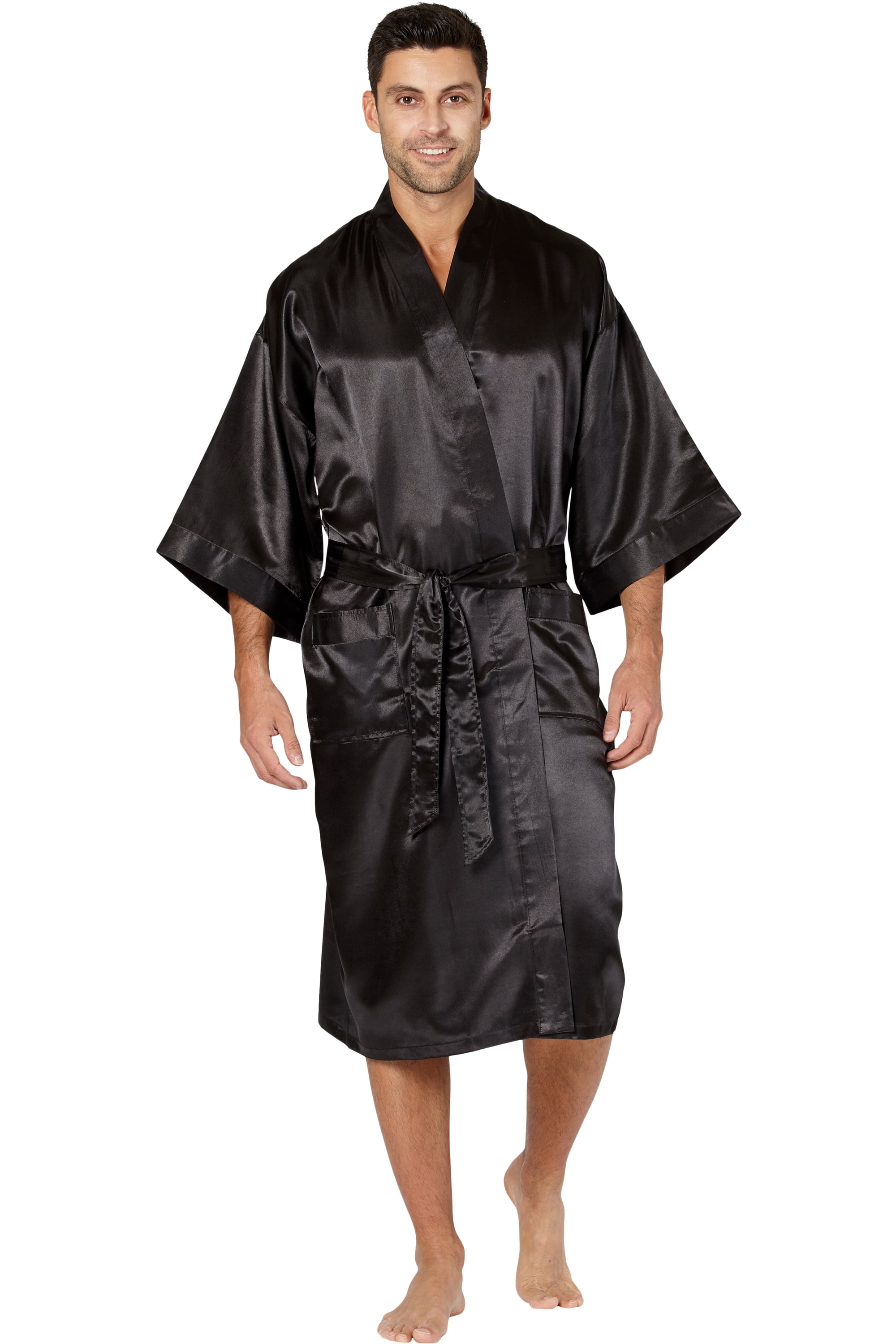 Intimo Mens' Classic Satin Robe Loungewear Sleepwear Bathrobe - Walmart.com