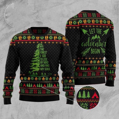 Into The Forest I Go Camping Christmas Sweater, Christmas Sweater ...