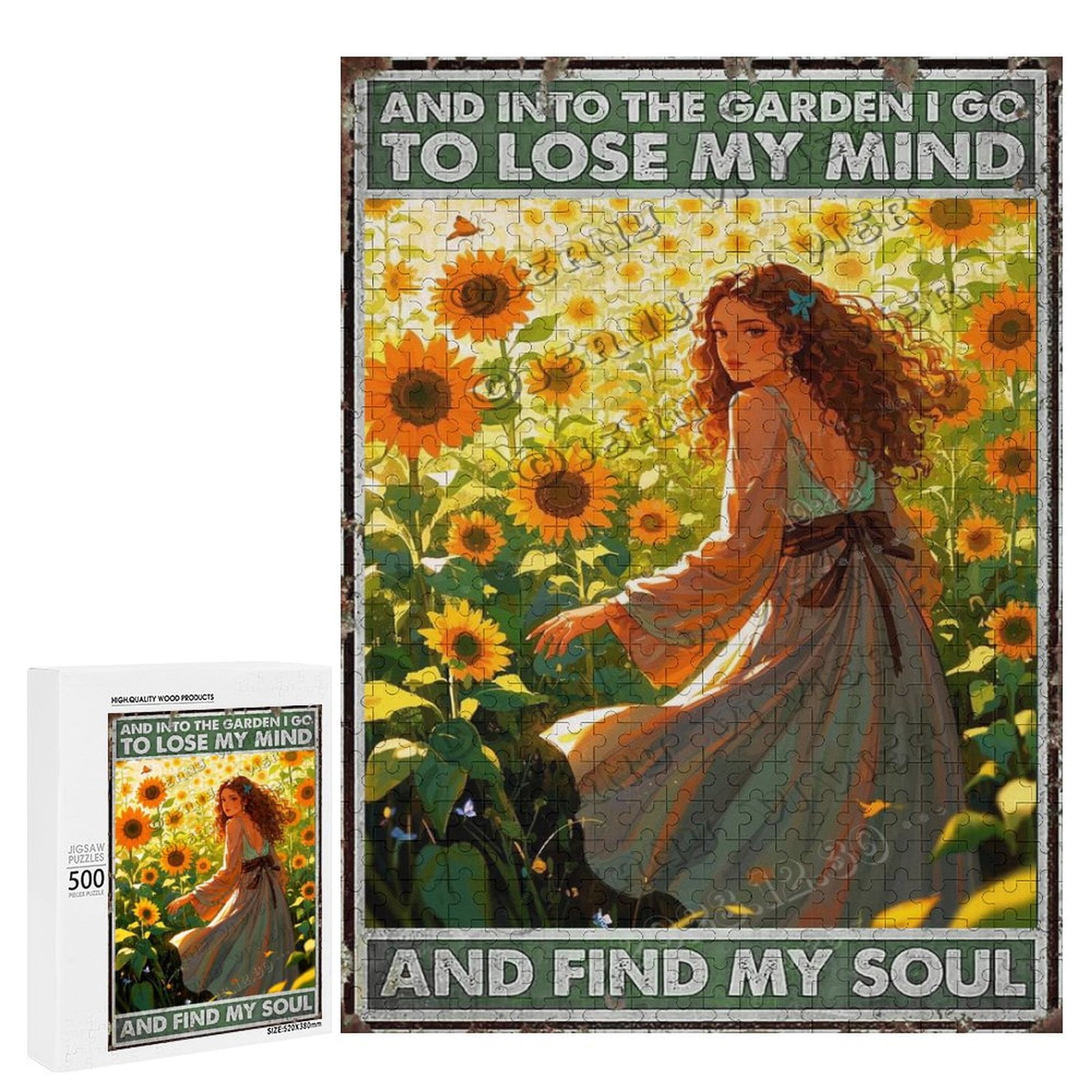 Into The Garden Quote Puzzle – 500 pcs Wooden Jigsaw for Adults ...