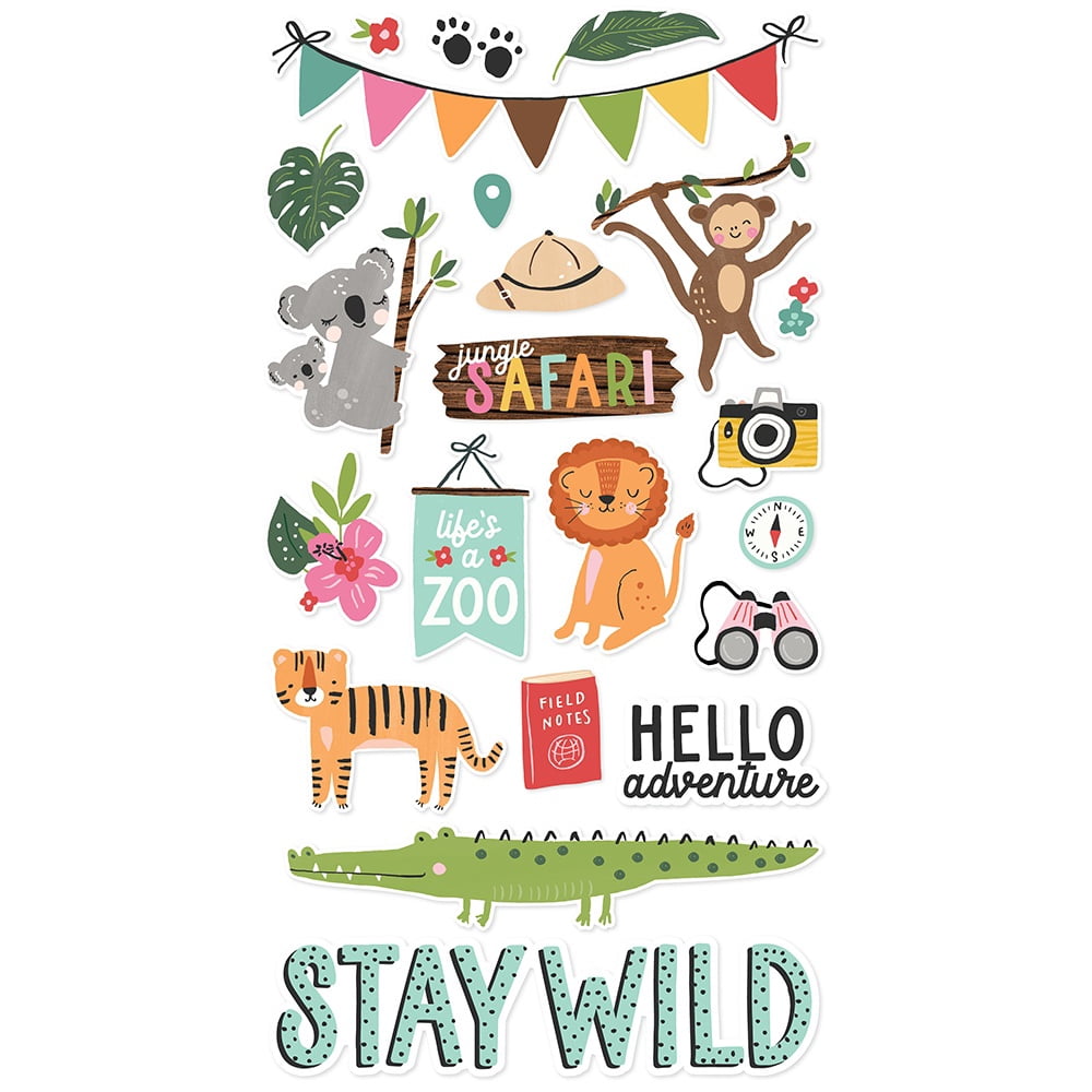 Into The Wild Chipboard Stickers 6"X12"- - Walmart.com