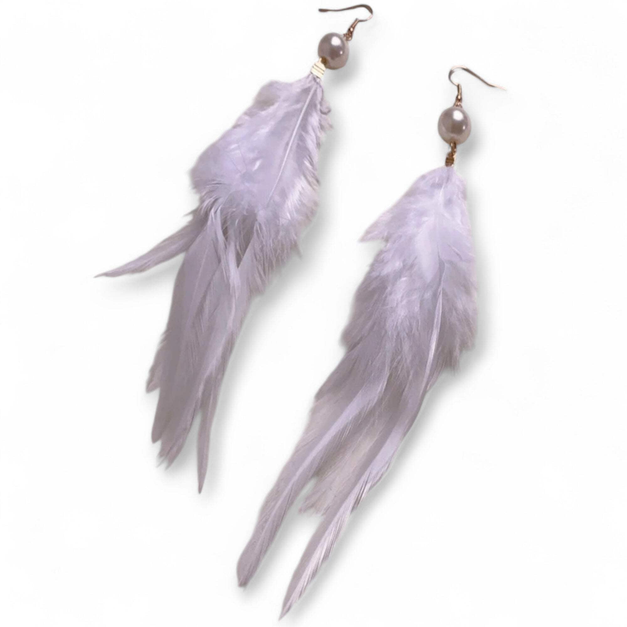 Into The Wind Faux Pearl and Feather Drop Earrings - Walmart.com