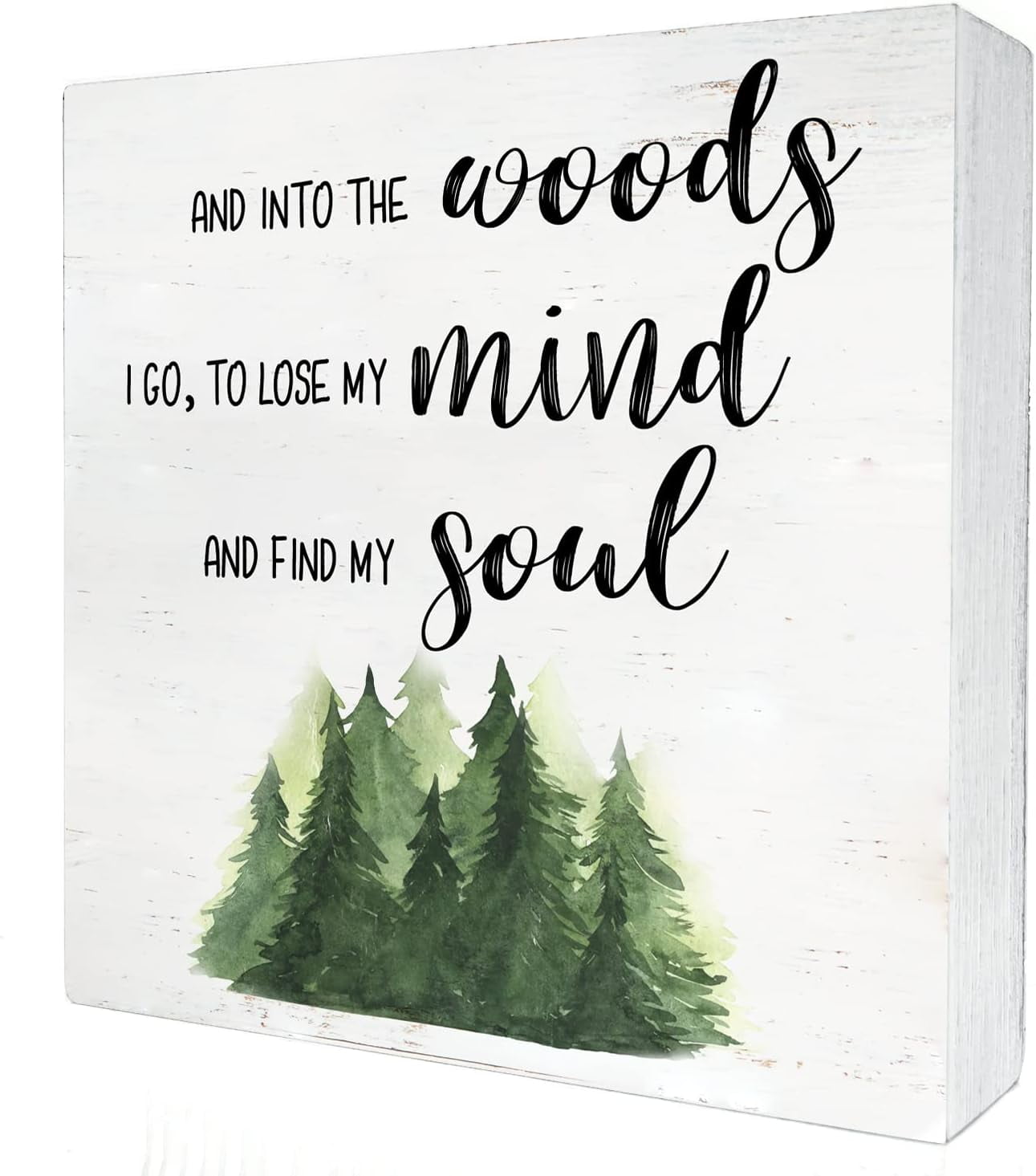 Into the Wood I Go to Lose My Mind Wood Box Sign Home Decor Rustic ...