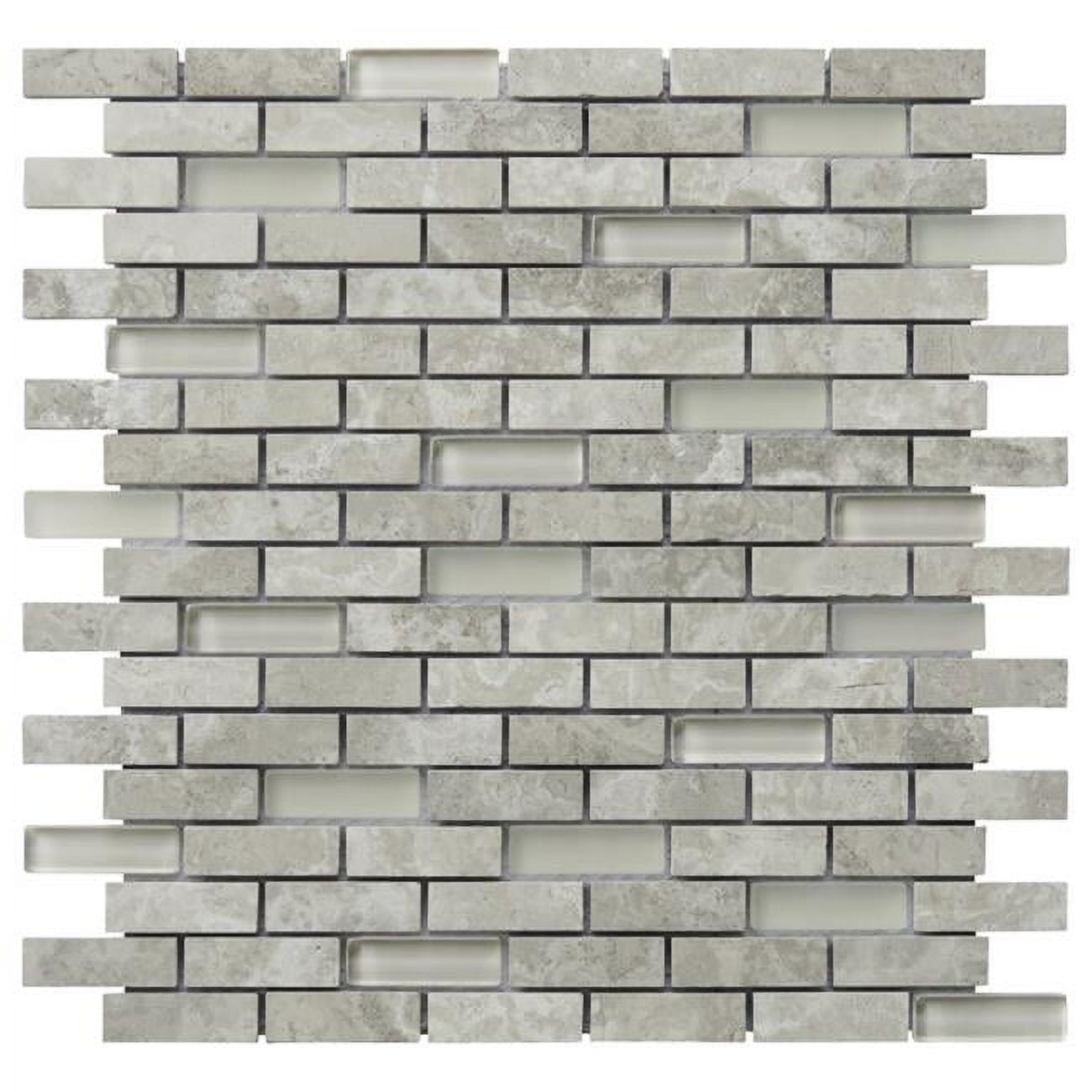 Intrend Tile NS021-D 0.65 x 2 in. Limestone Tranquility Linear Mosaic ...