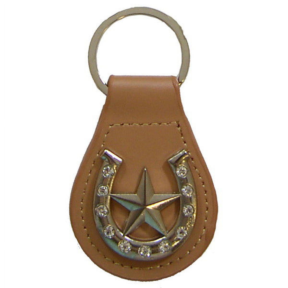 Intrepid International Key Fob Star In Horseshoe with Clear Stones ...