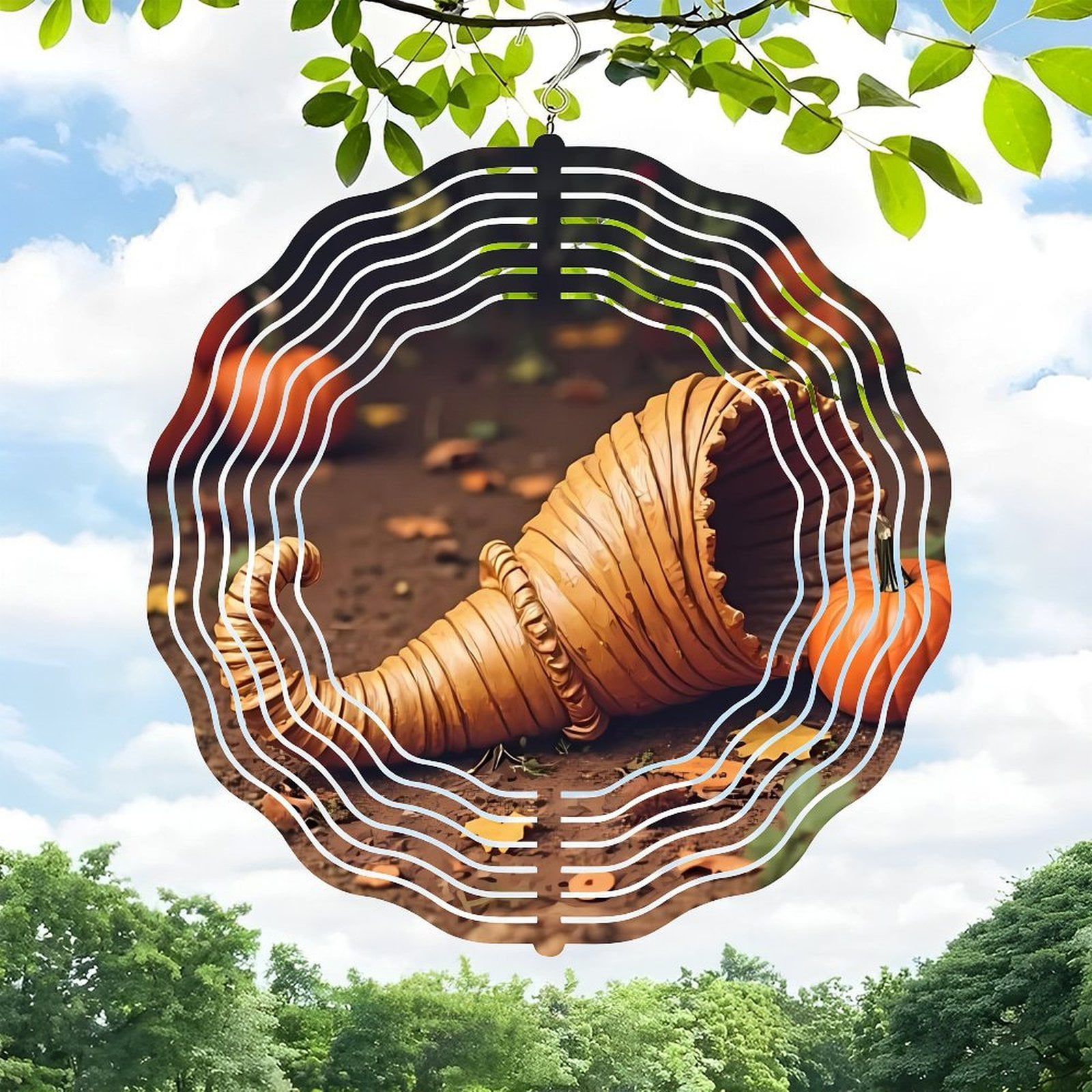 Intricate 3D Metal Hanging Wind Spinner - Turkey Comb Design for Yard ...
