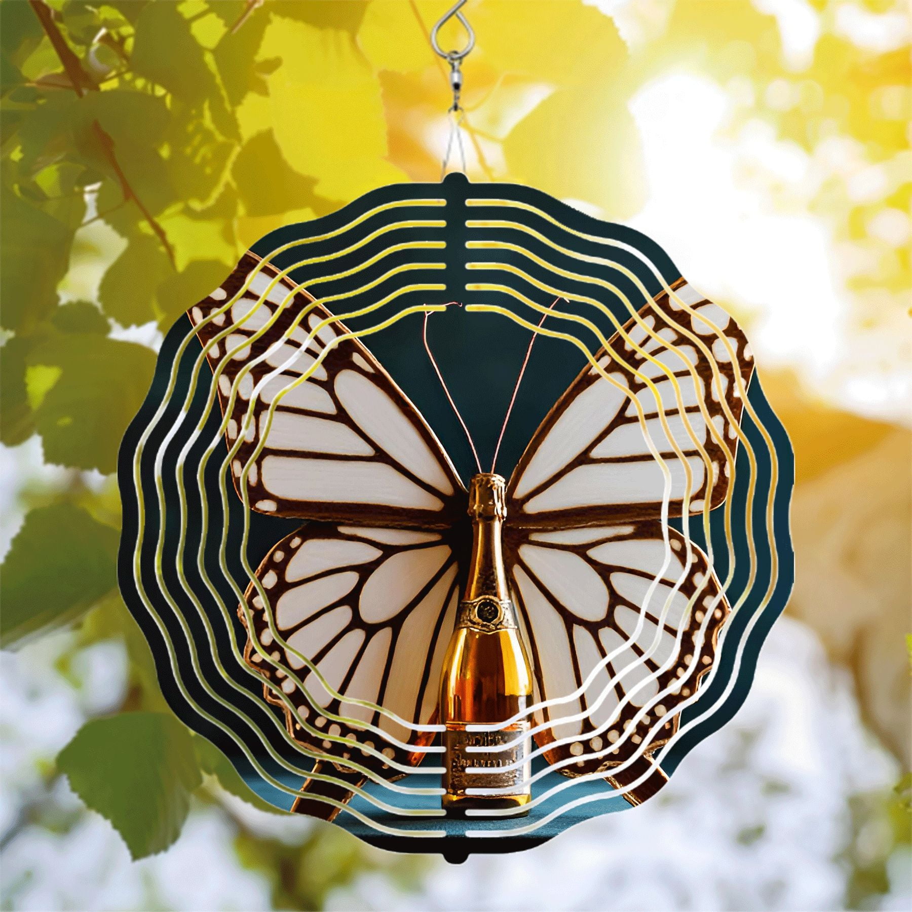 Intricate Butterfly Metal Wind Spinner & Chime - Elegant Design with ...