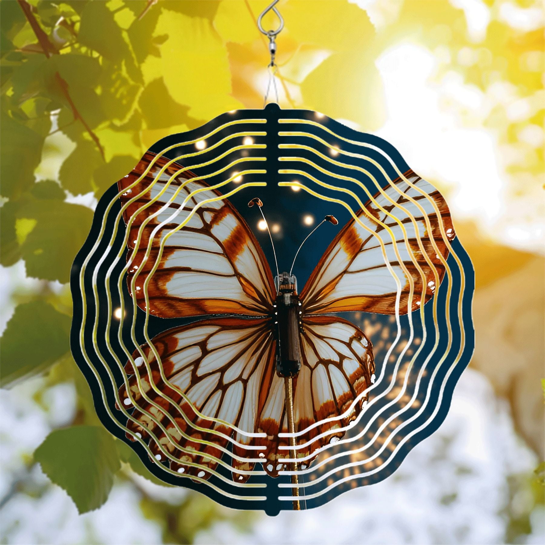 Intricate Butterfly Metal Wind Spinner & Chime - Elegant Garden Decor ...