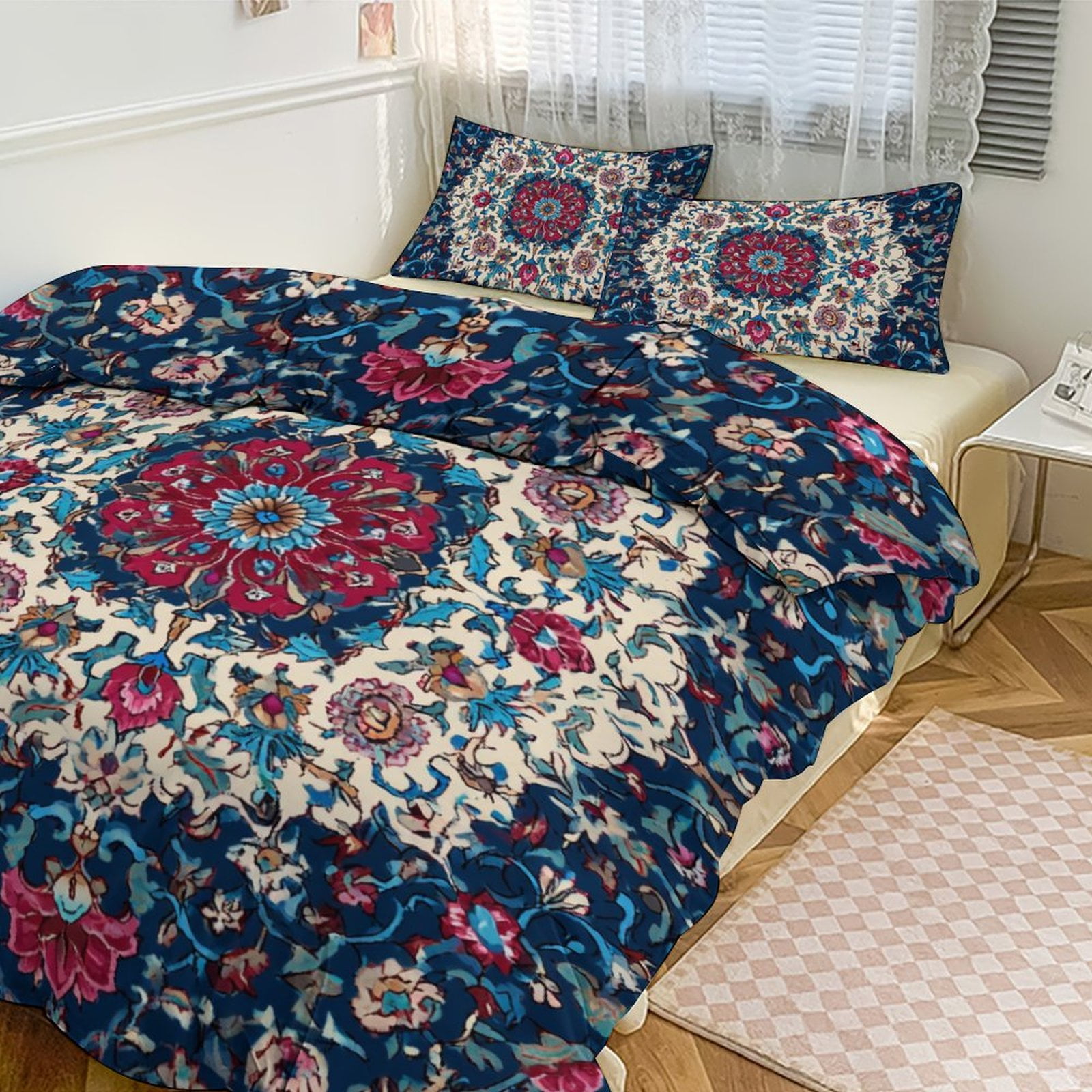 Intricate Floral Persian Rug Design Bedding Set with Zipper Closure for ...