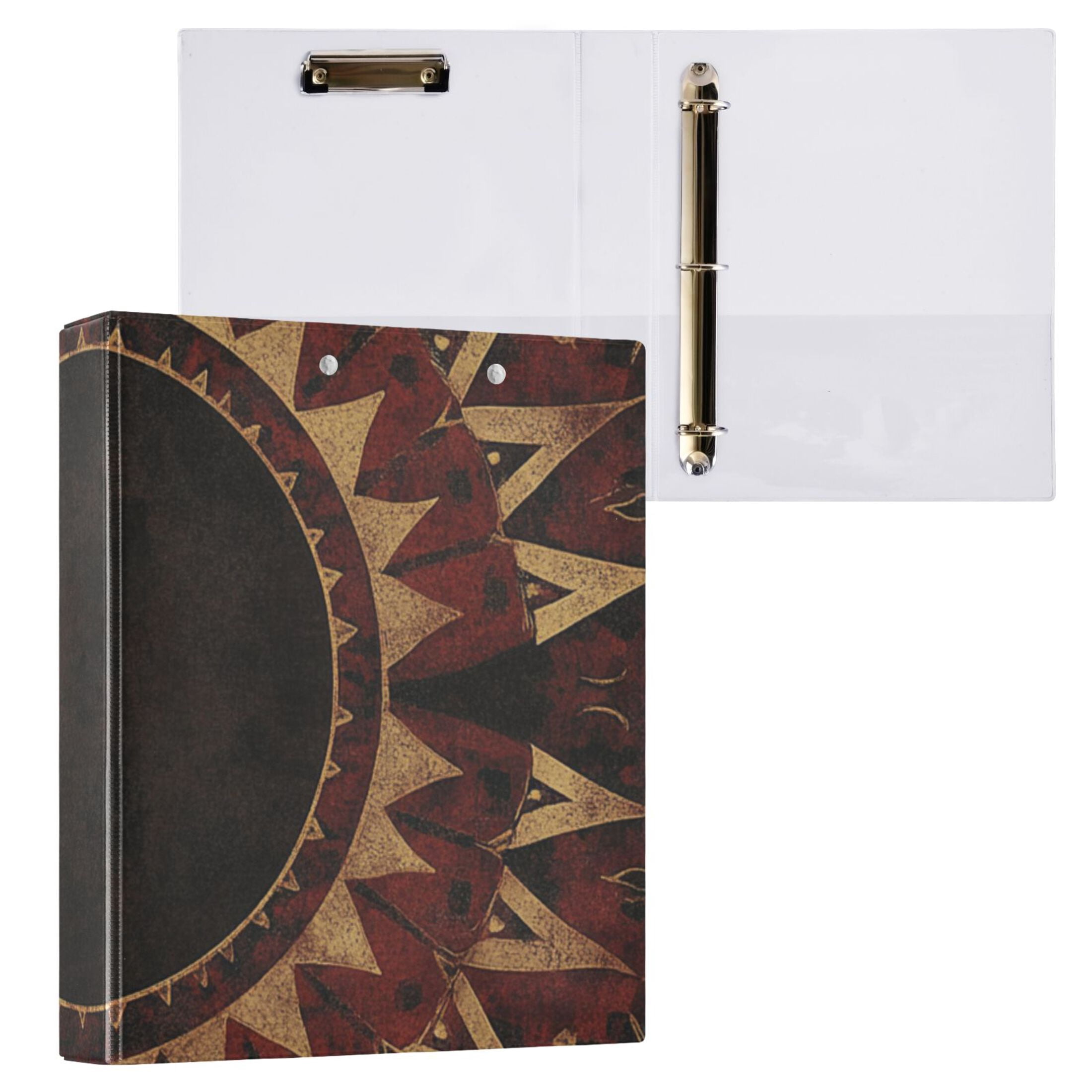 Intricate Geometric 3 Ring Binders 1.5 inch Hardcover File Folders with ...
