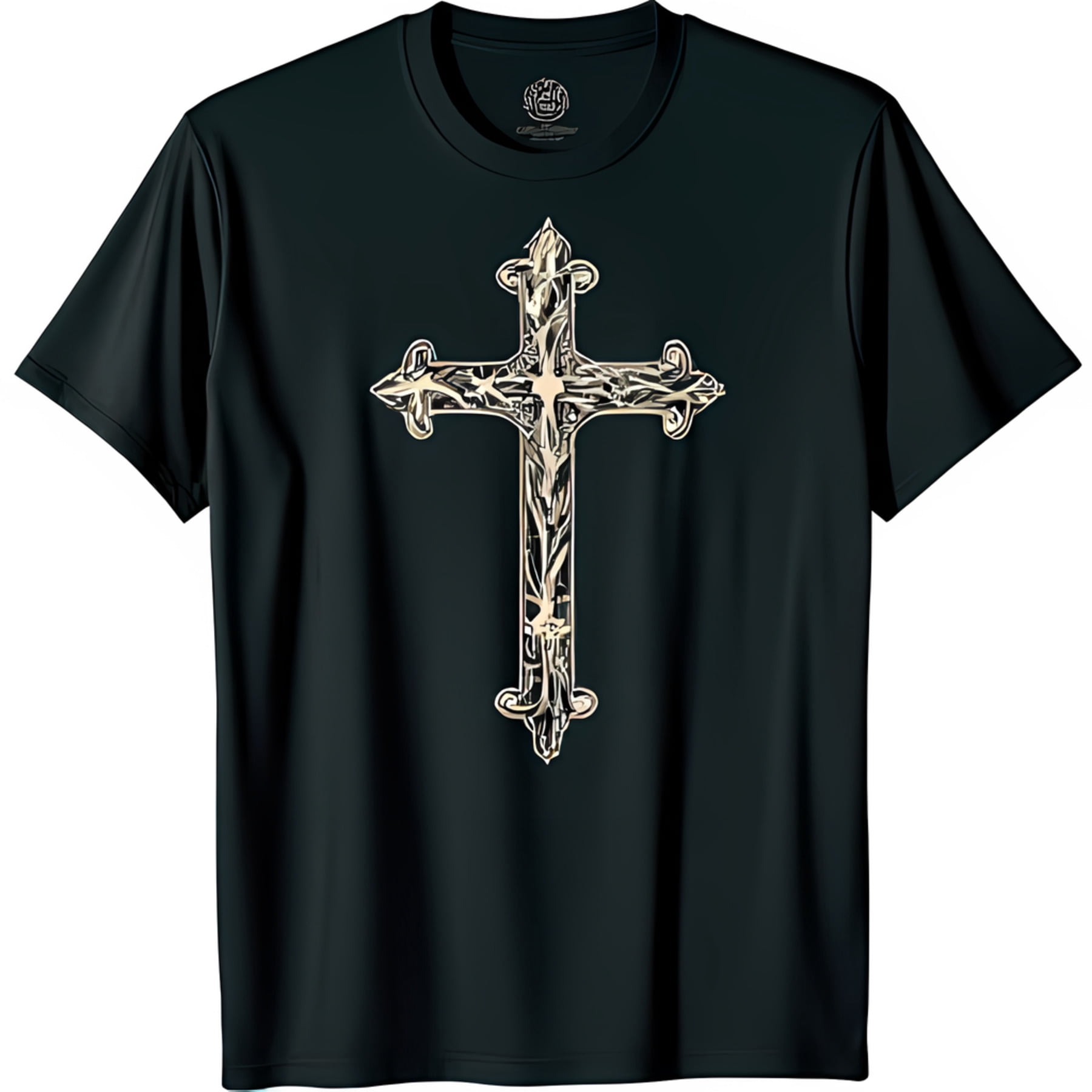 Intricate Gold Graphic Black T-Shirt Soft Classic Fit - Walmart.com