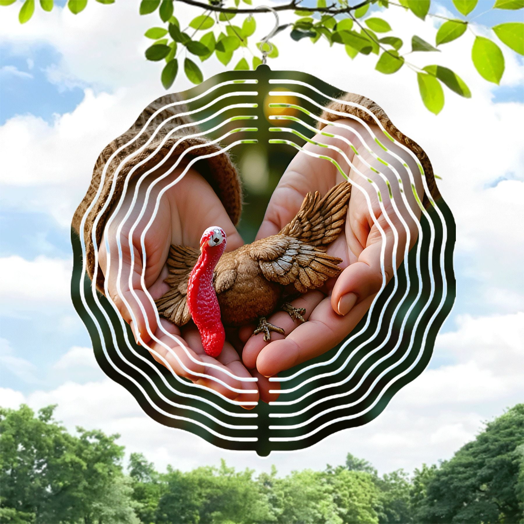 Intricate Metal Hanging Wind Spinners & Chimes - Artistic Garden Decor with Dynamic Wave ...