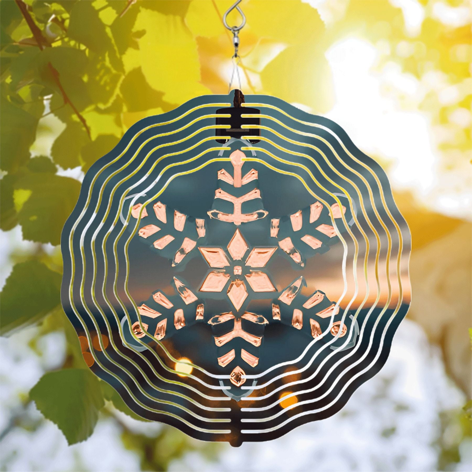 Intricate Metal Hanging Wind Spinners with Snowflake Design - Stunning ...