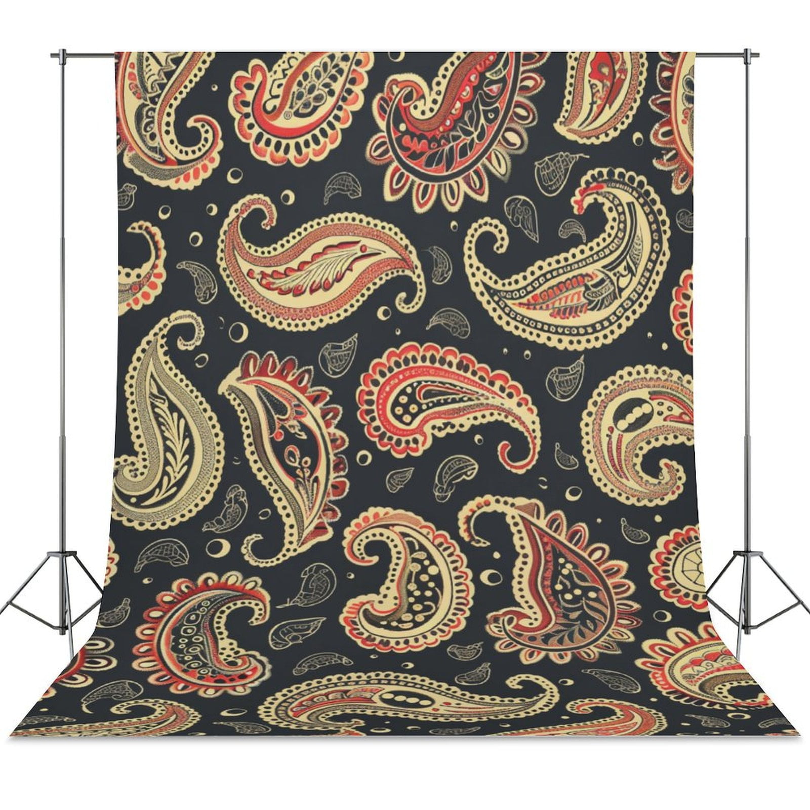 Intricate Paisley Pattern Rich Colors Dark Background Backdrop ...