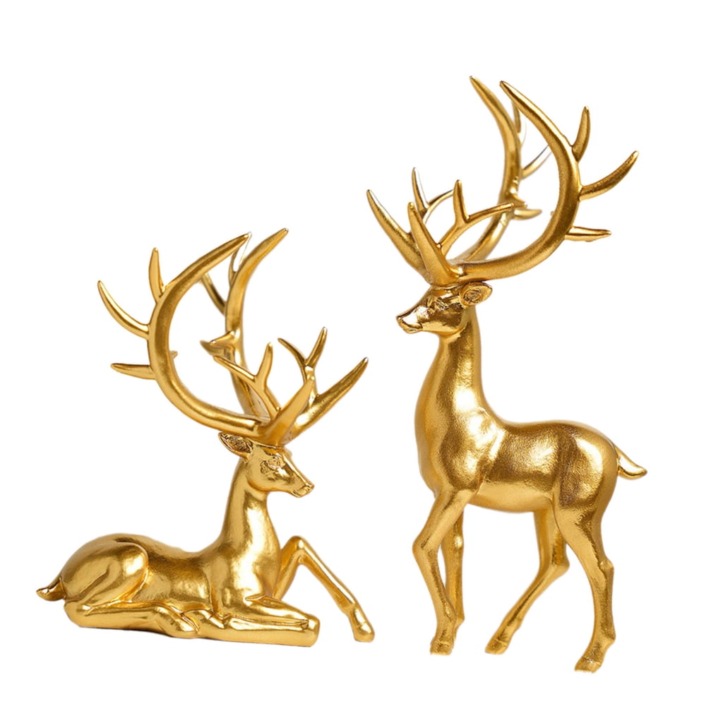 Intricately Carve Resin Elk Figure Deer Statue For Upscales Room ...