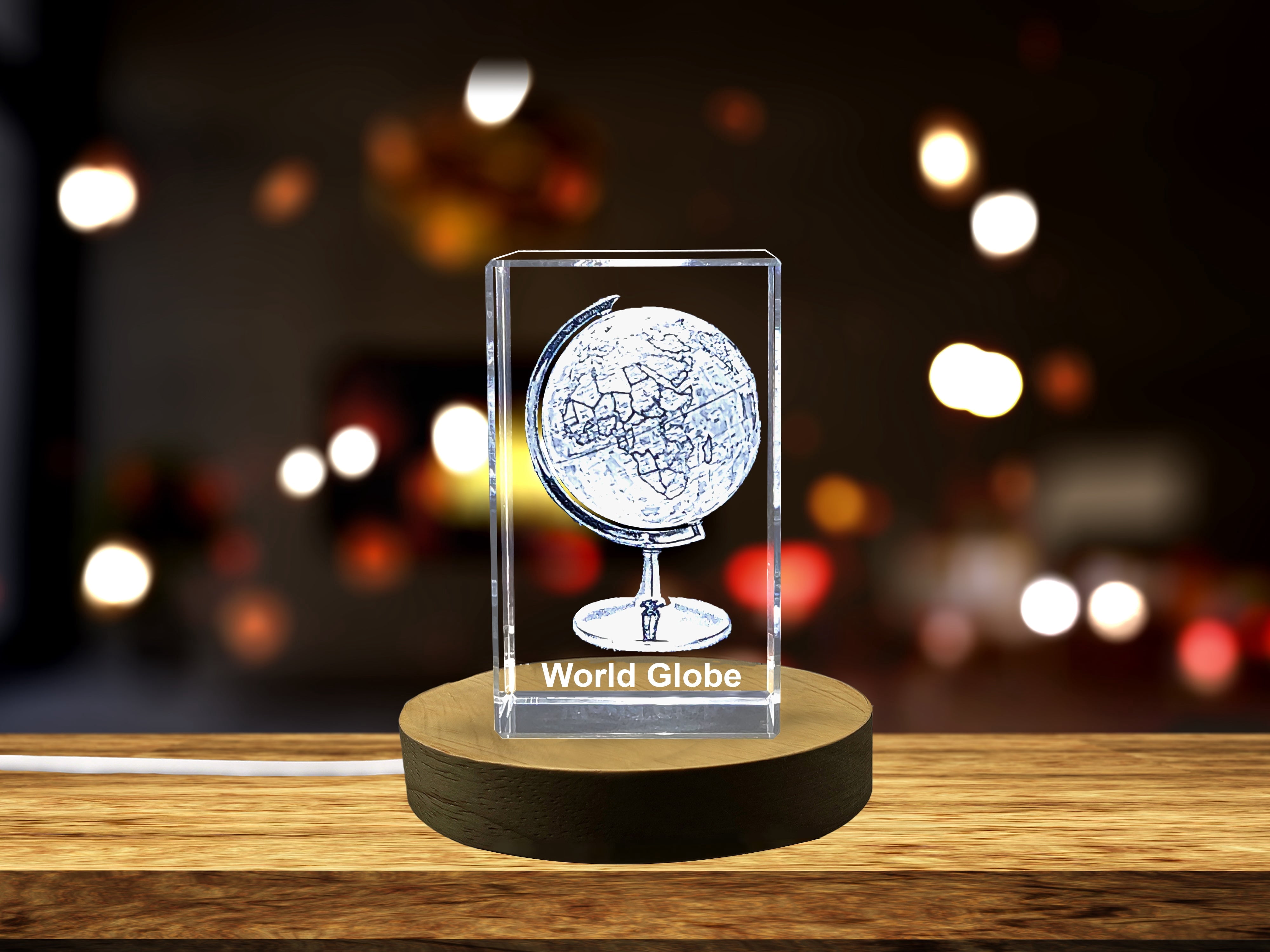 Intricately Crafted Crystal Globe Sculpture - A Detailed Atlas in Palmc ...
