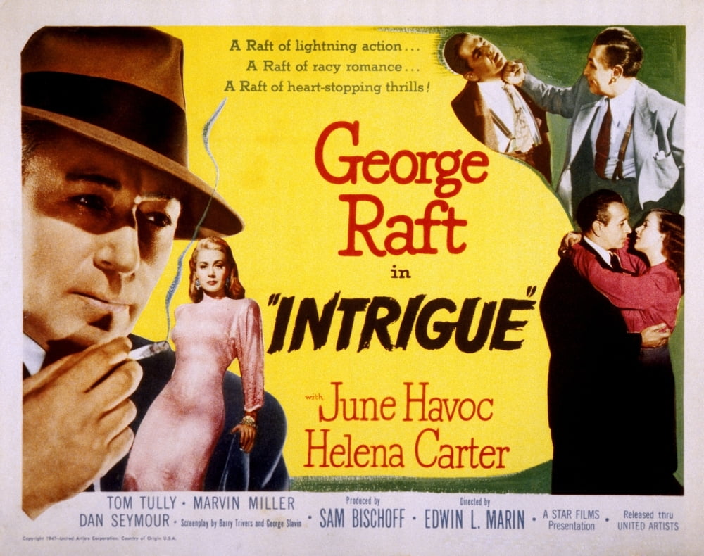 Intrigue George Raft June Havoc Helena Carter 1947 Movie Poster Masterprint (14 x 11) - Walmart.com