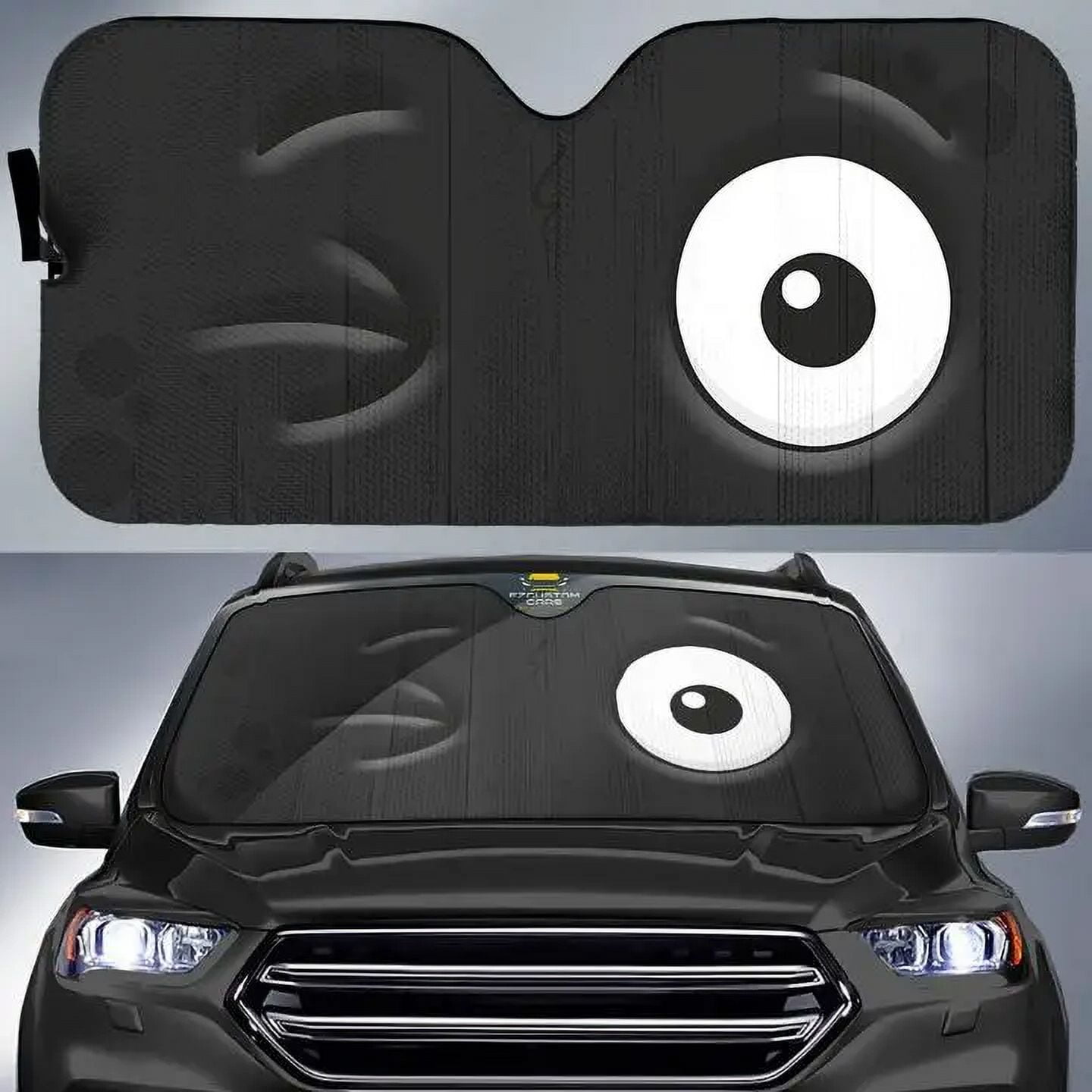 Intrigued FunnyCartoon Eyes Car Windshield Sun Shade Keep Your Vehicle ...