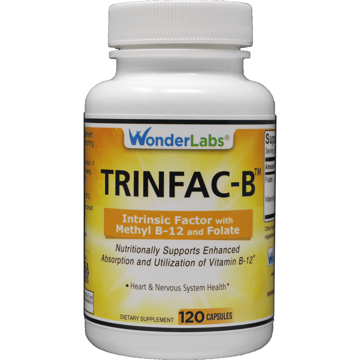 Wonder's TRINFAC-B Intrinsic Factor with Folate & Vitamin B-12 1000mcg ...