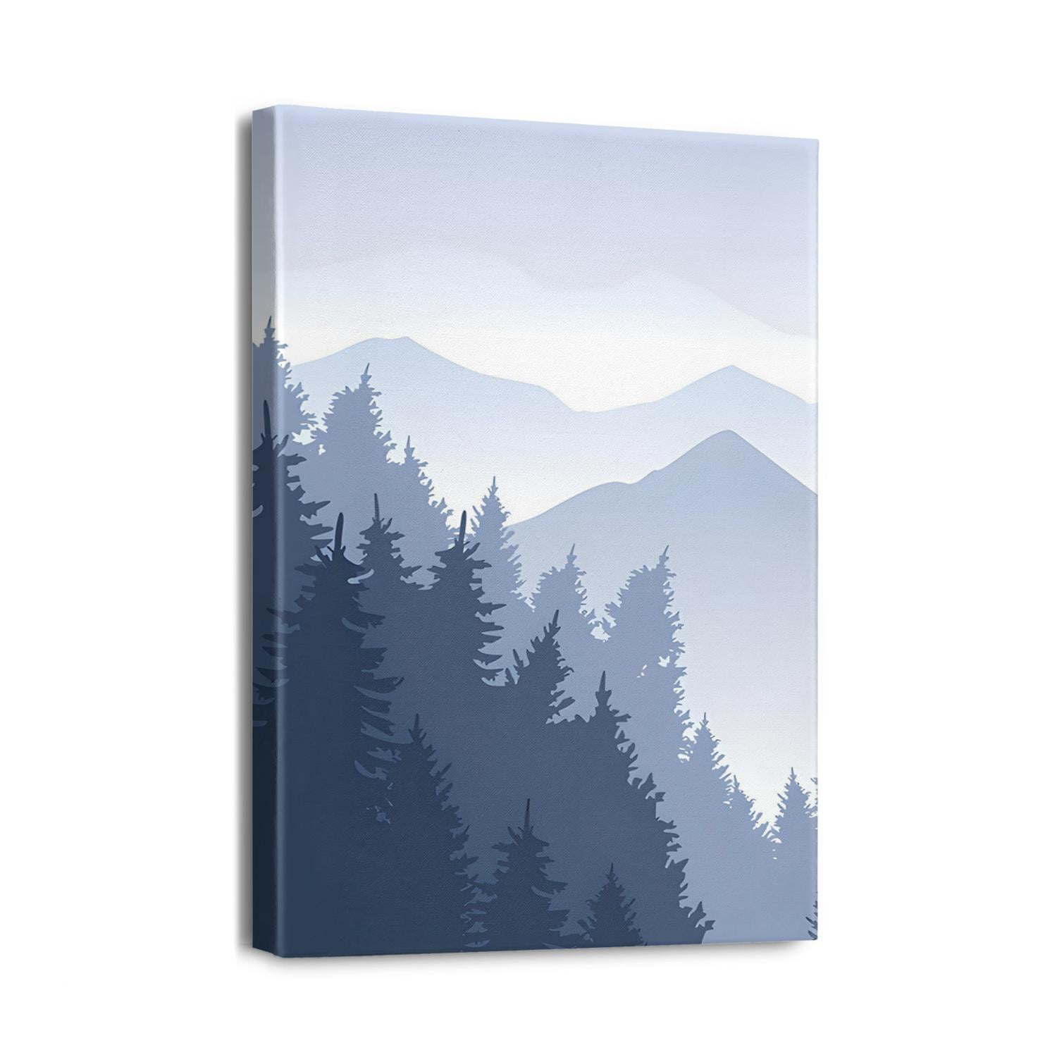 Introducing 12x16in Framed Abstract Mountain & Forest Ink Painting ...