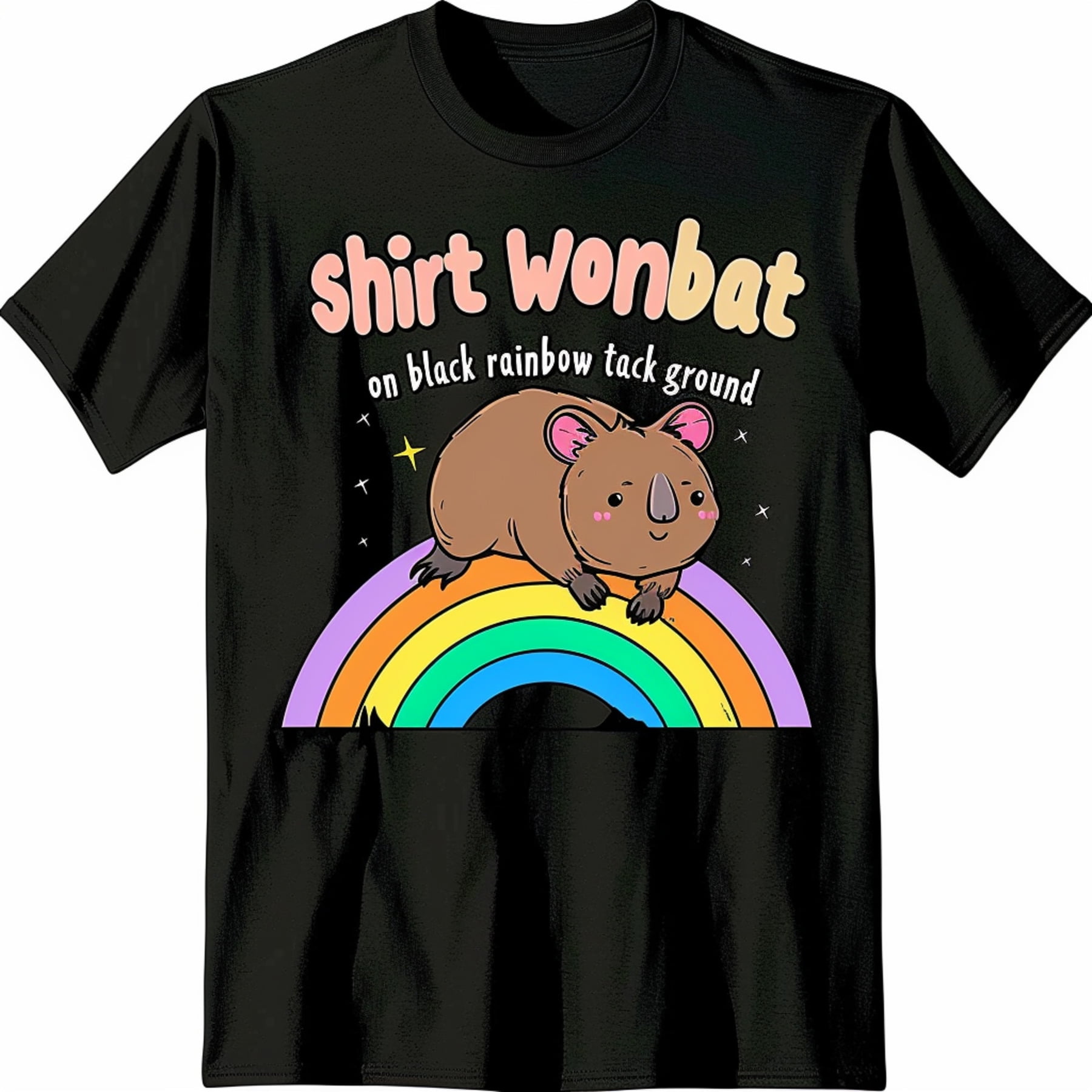 Introducing Our Exclusive Black TShirt Featuring a Cute Wombat Design ...