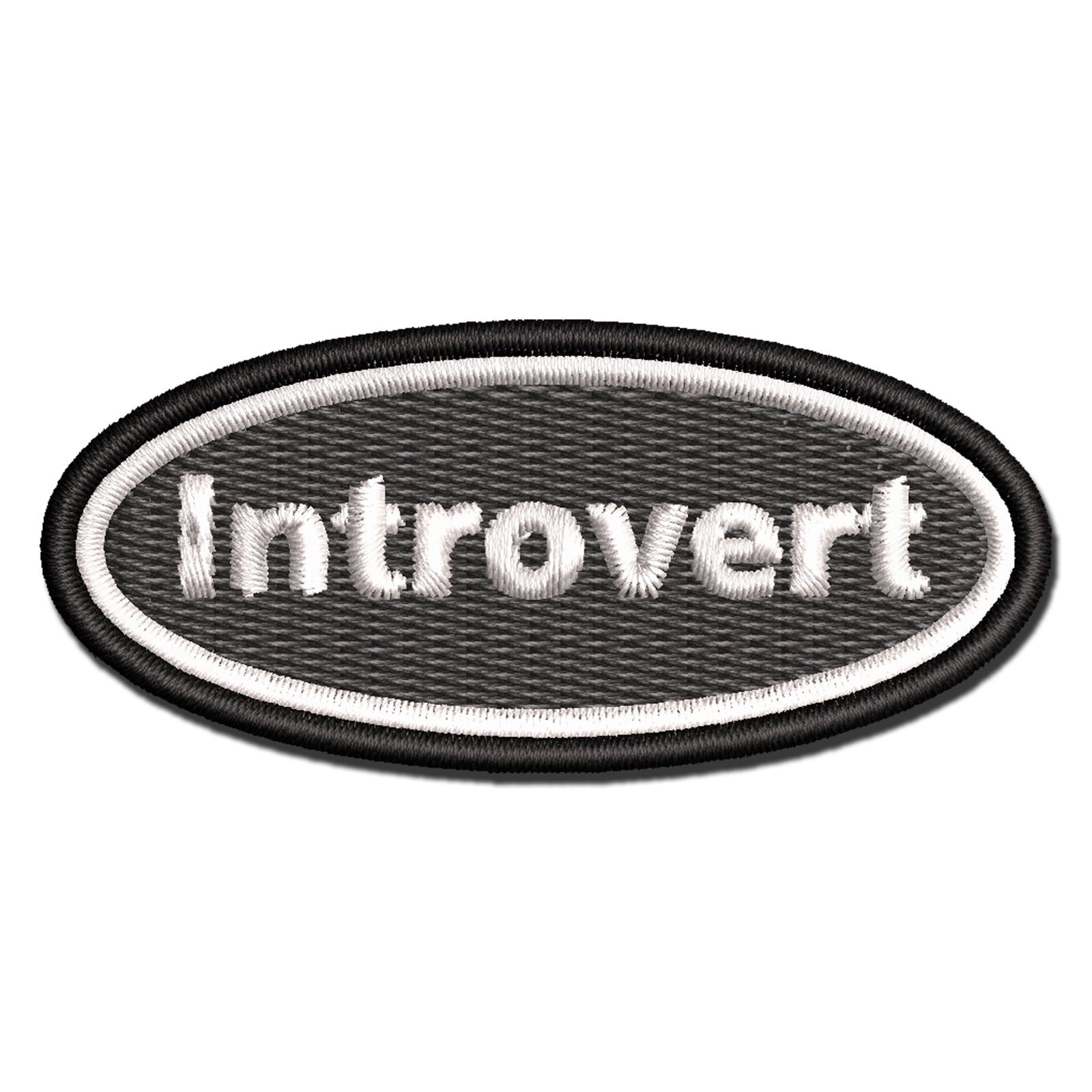 Introvert Antisocial Label Applique Multi-Color Embroidered Iron-On ...