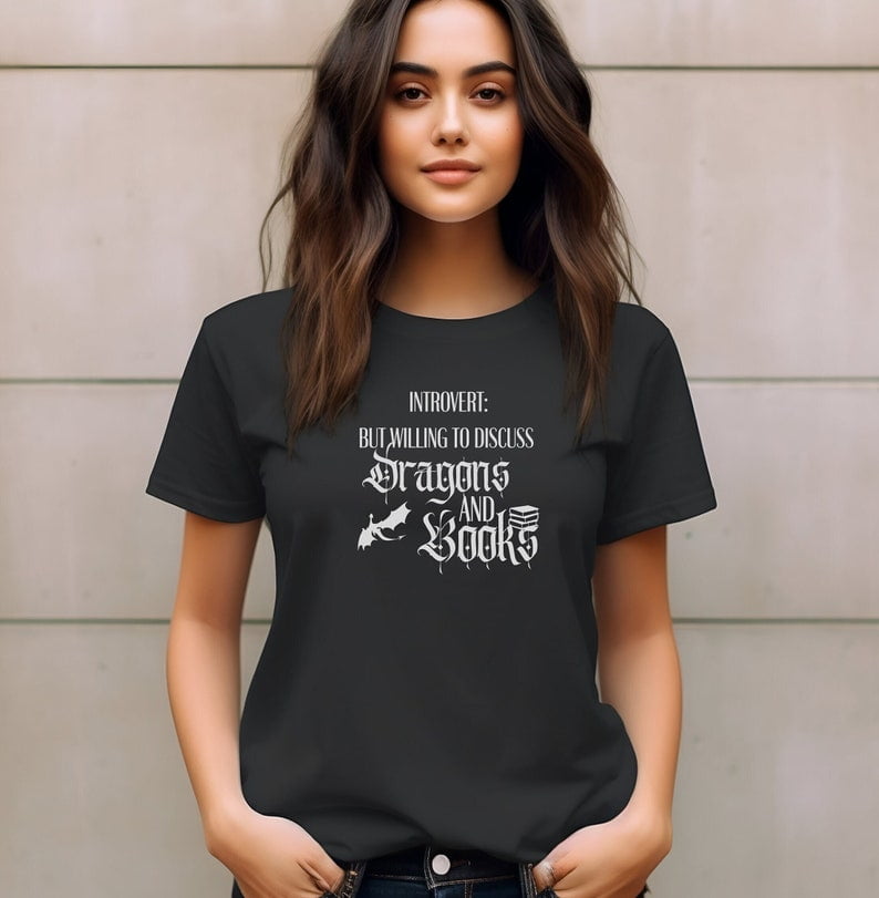 Introvert T-Shirt, Discuss Dragons & Books, Funny Graduation Gift ...