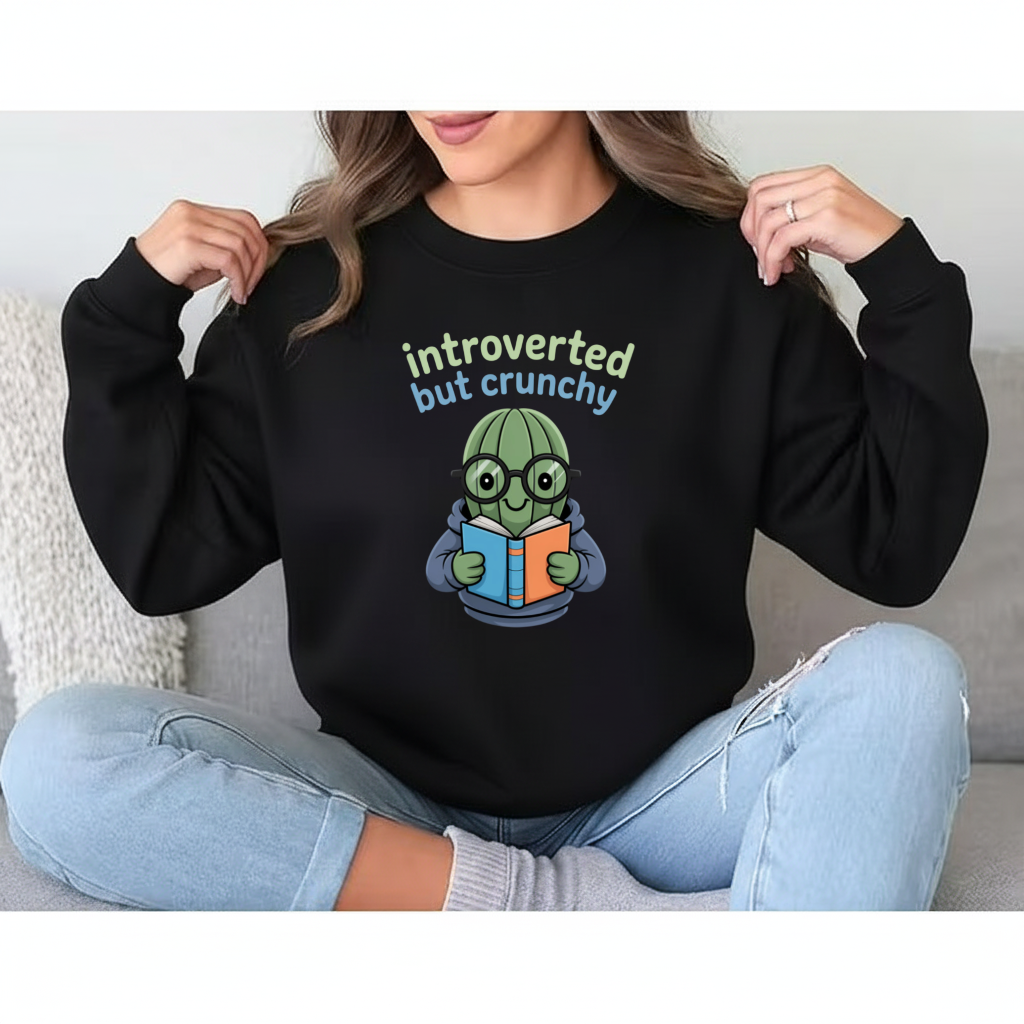 Introverted But Crunchy Funny Quote Humor Everyday Outfit Casual ...