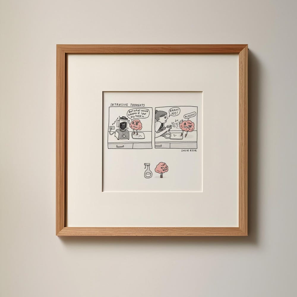 Intrusive Thoughts Brain Comic By Susie Esse, Physical Art Print 10X10 ...