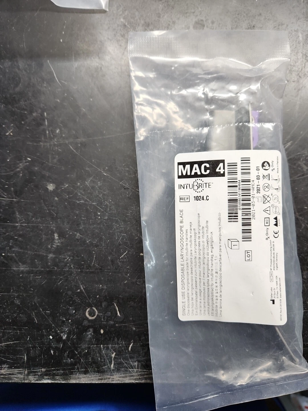 Intubrite Laryngoscope Mac Blade #4 With Medium Handle Led White ...