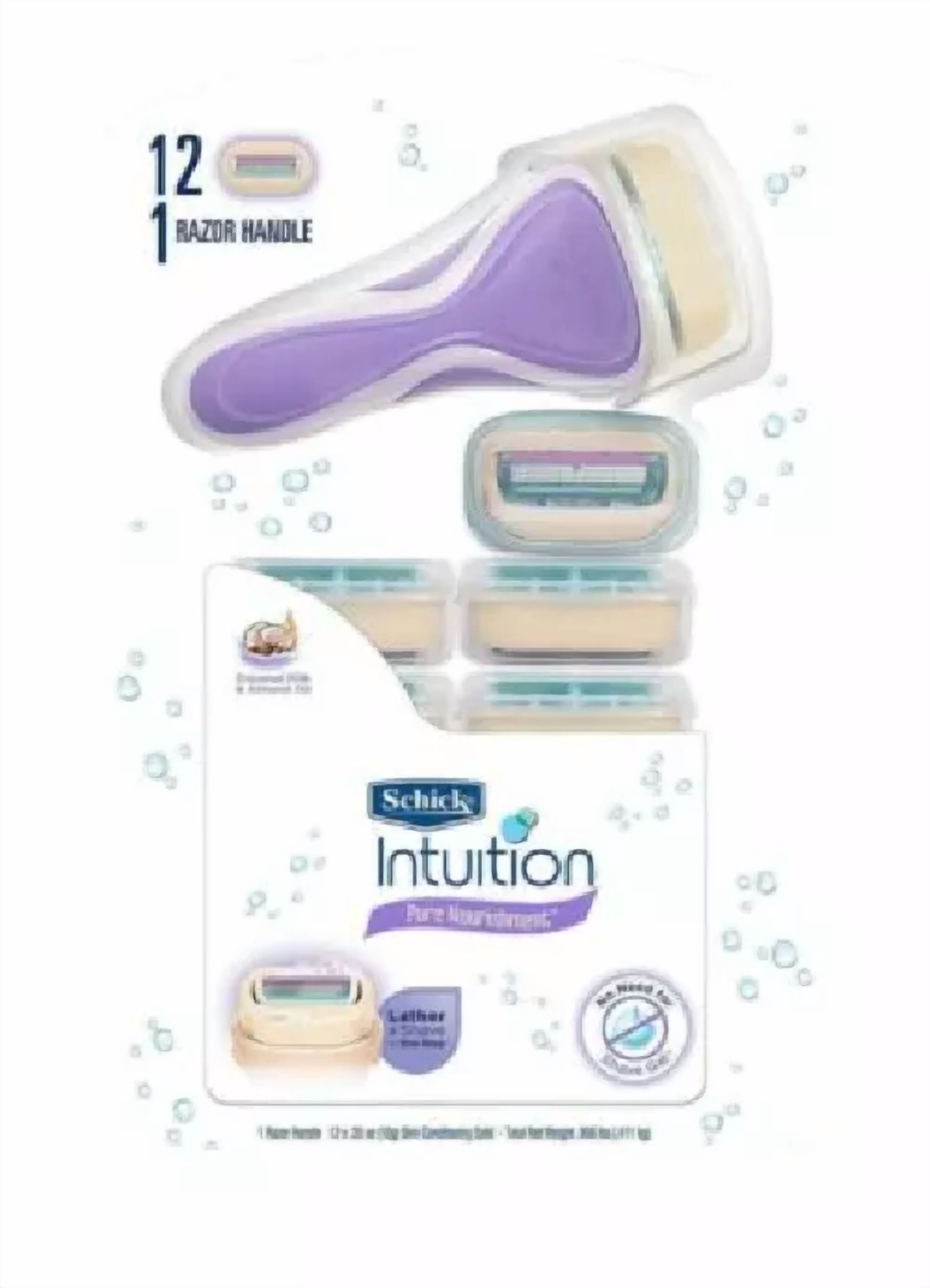 Intuition Pure Nourishment, Coconut & Almond, 1 Razor + 12 Cartridges ...