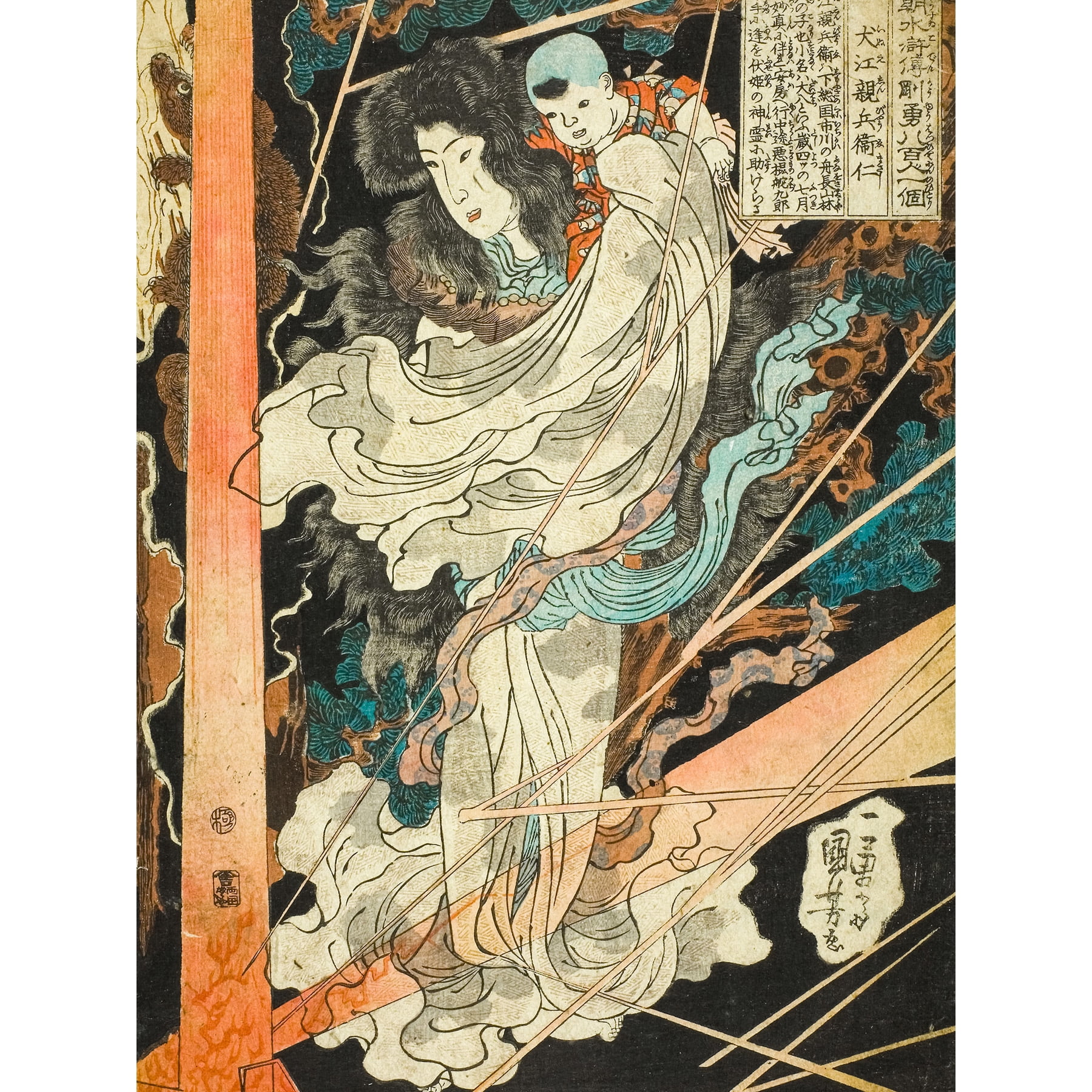 Inue Shinbyoe Masashi 108 Heroes Water Margin Utagawa Kuniyoshi ...