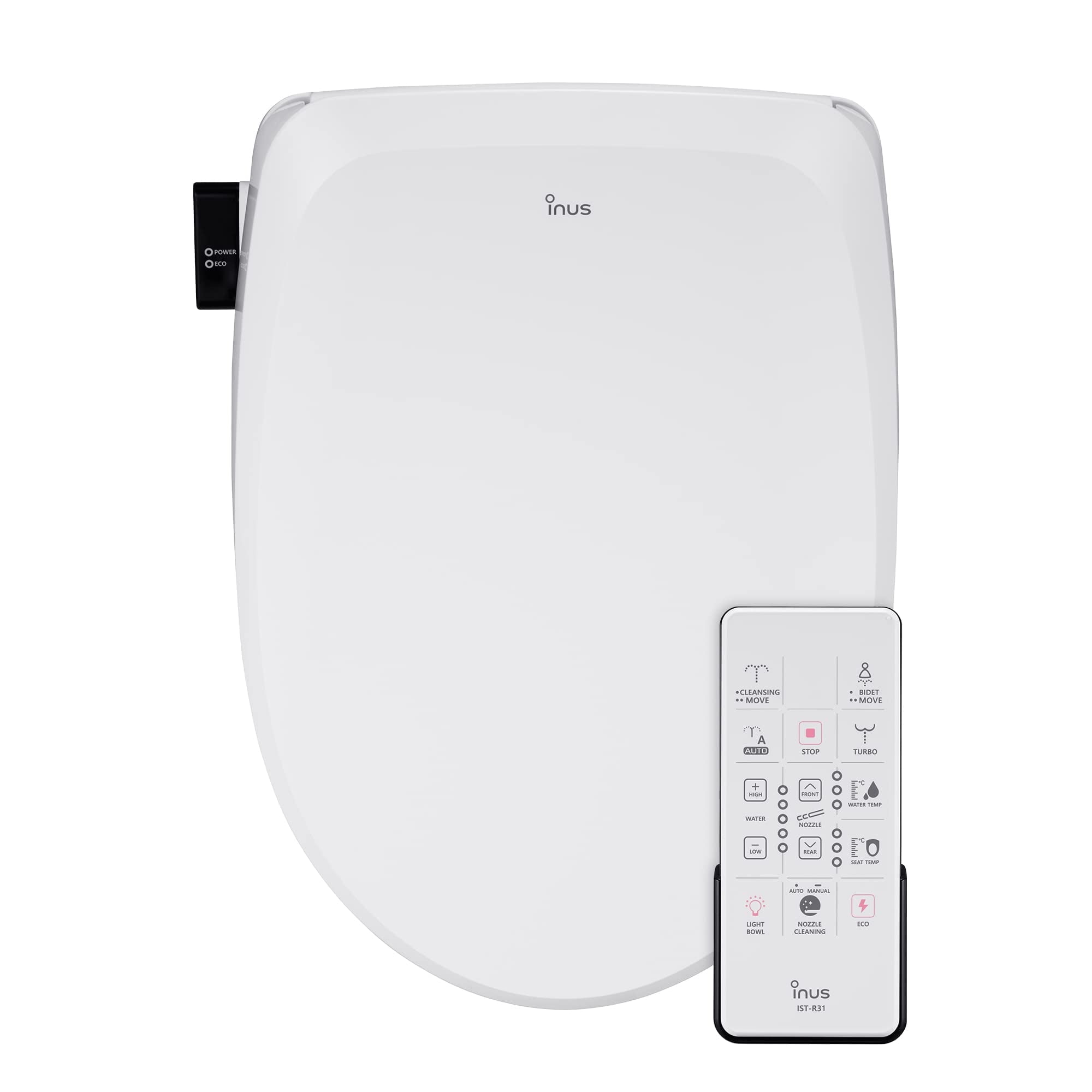 Inus R31 Electric Heated Bidet Toilet Seat Elongated, Warm Water, Smart ...