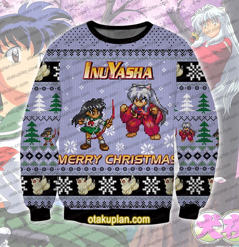 Inuyasha Merry Christmas 3D Printed Ugly Christmas Sweater - Walmart.com