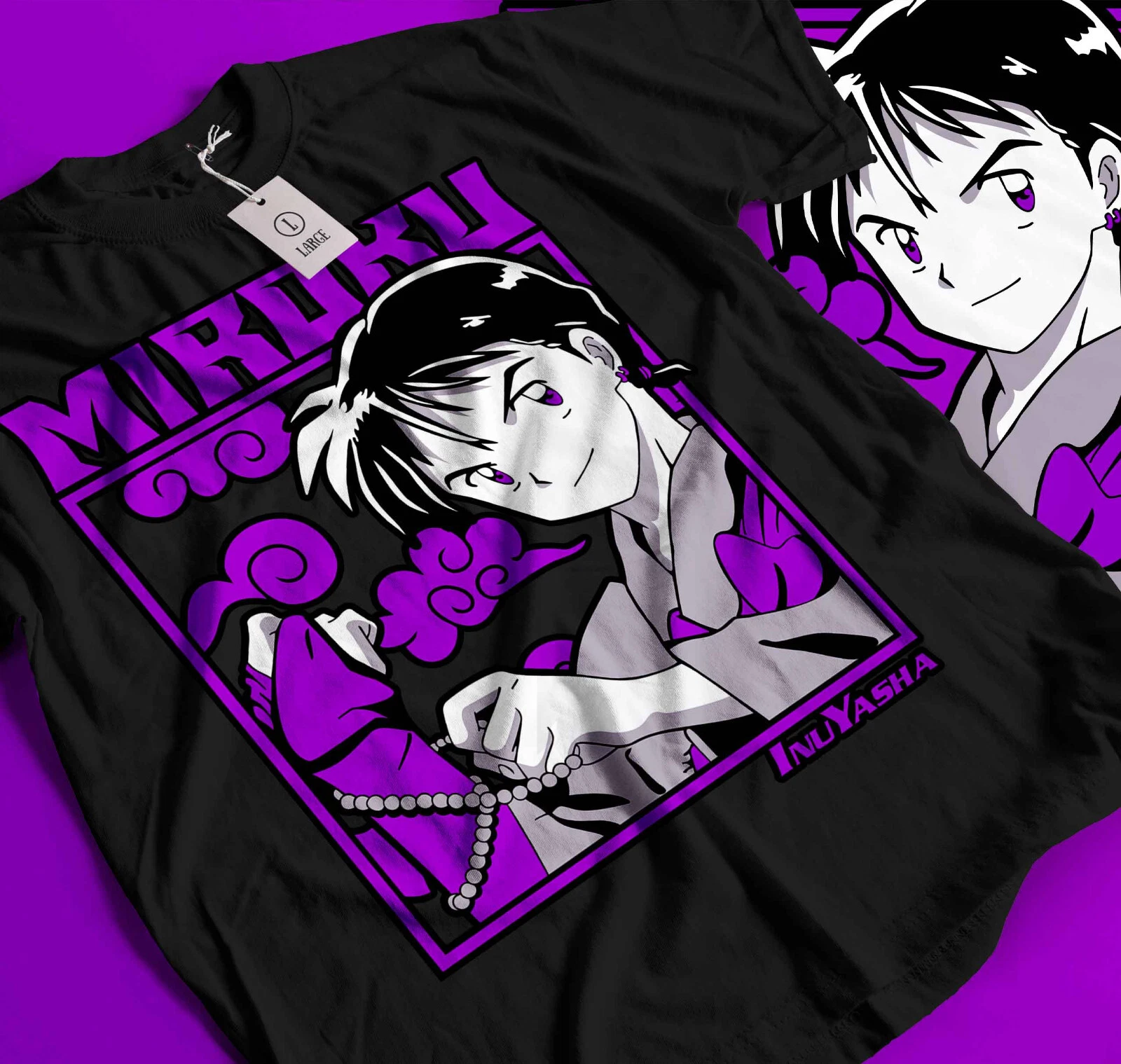 Inuyasha Miroku T-shirt Red Moon Inu Yasha Kawaii Girl Gift Shirt ...