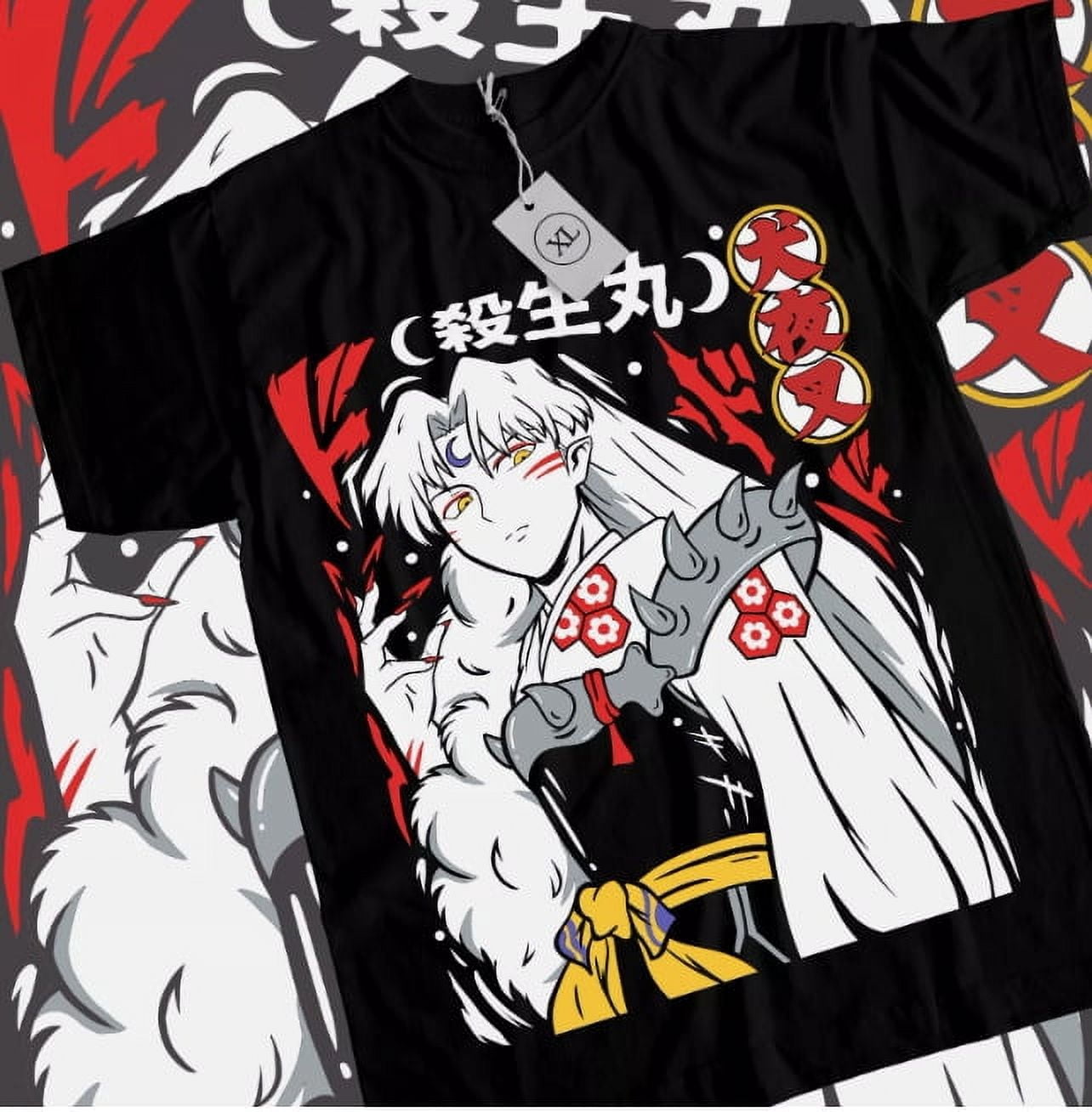 Inuyasha Sesshomaru T-shirt Red Moon Inu Yasha Girl Anime Manga Gifts ...