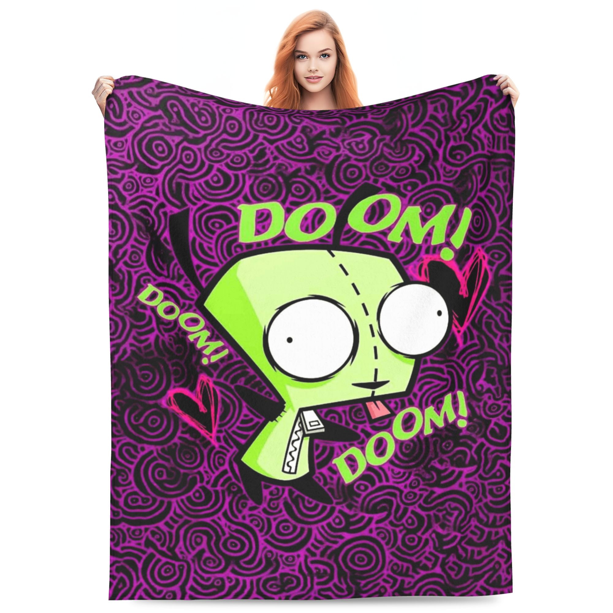 Inva-der Monster Z1m Gir Bed Blanket Lightweight Throw Blankets Flannel ...