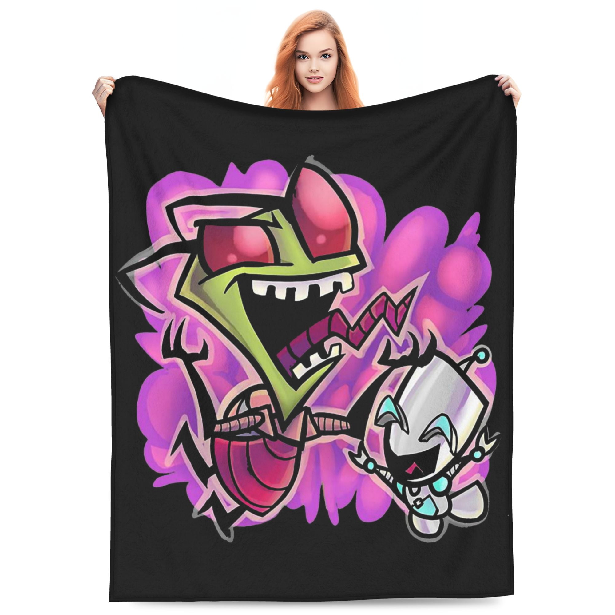 Inva-der Monster Z1m Gir Bed Blanket Lightweight Throw Blankets Flannel ...