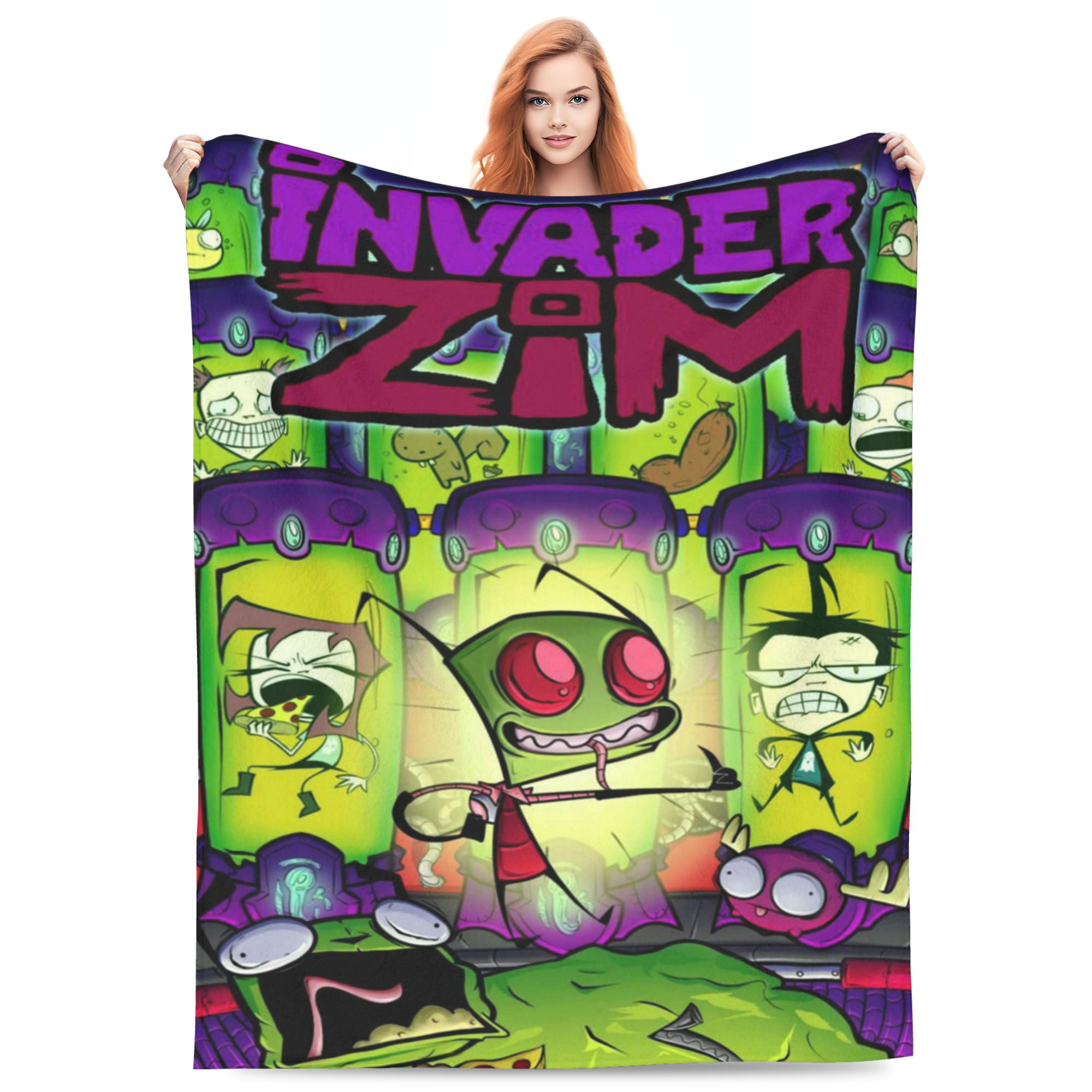 Inva-der Monster Z1m Gir Bed Blanket Lightweight Throw Blankets Flannel ...