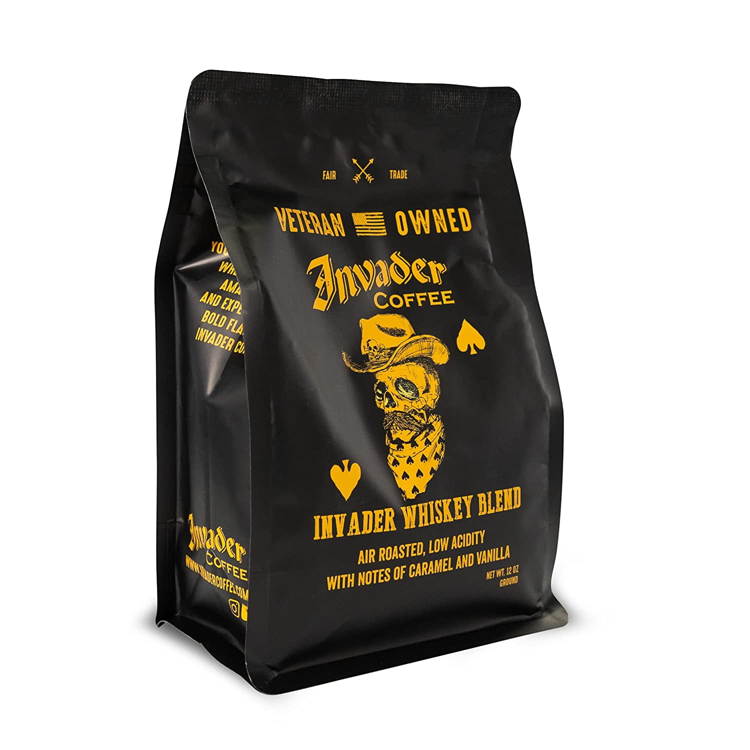 Invader Coffee Whiskey Blend Air Roasted Fair Trade Small Batch 100