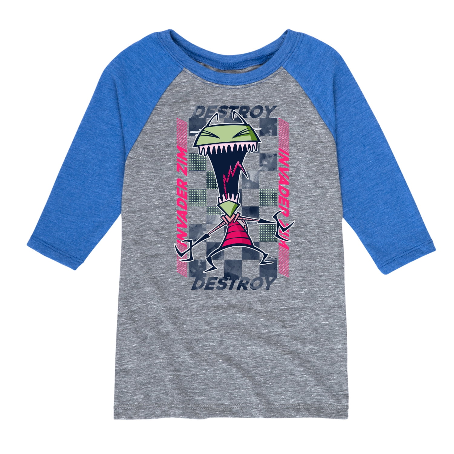 Invader ZIM - ZIM Screaming Destroy - Checkered Board Background ...