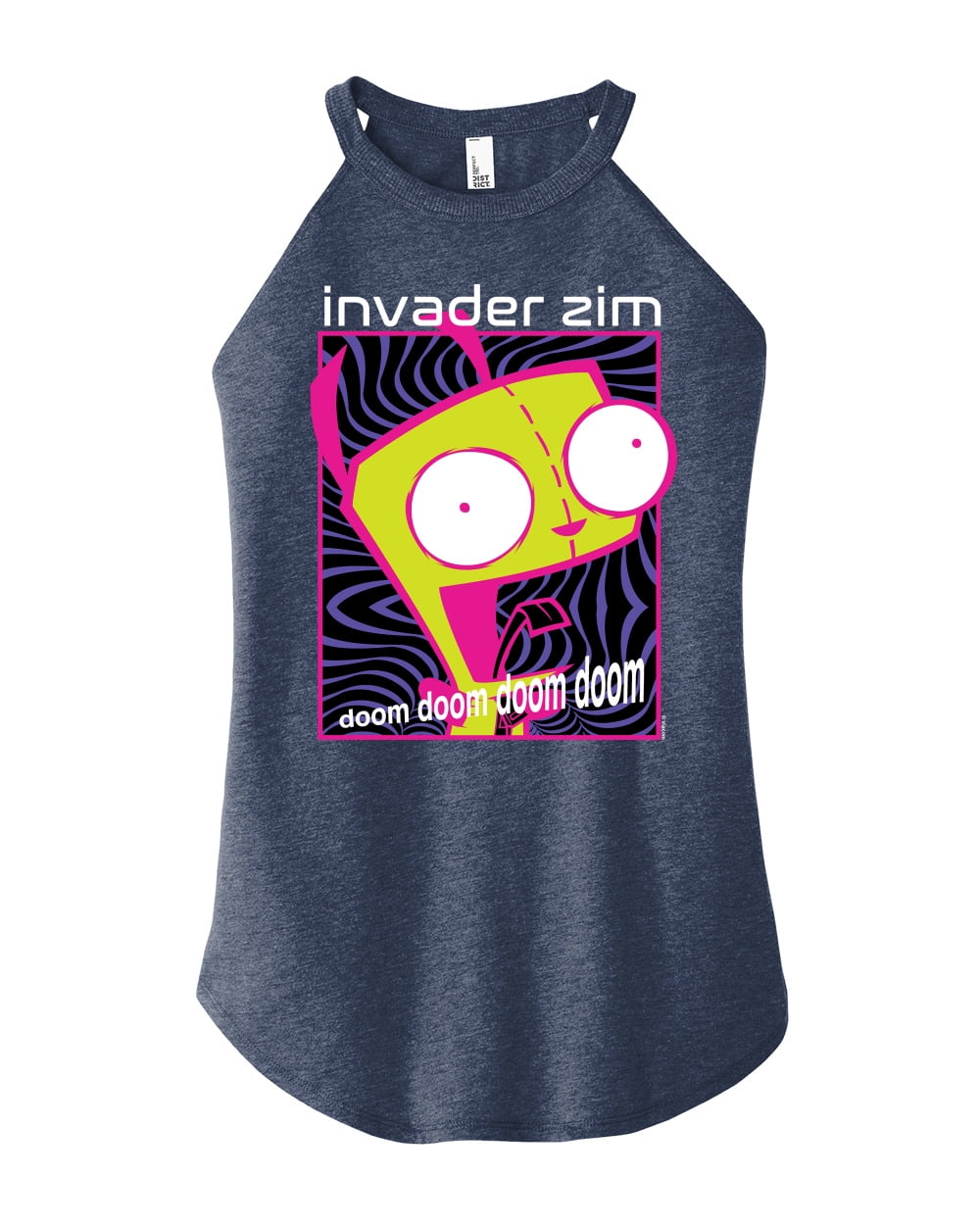 Invader ZIM - ZIM Yelling - Doom Doom Doom - Juniors High Neck Tank Top ...