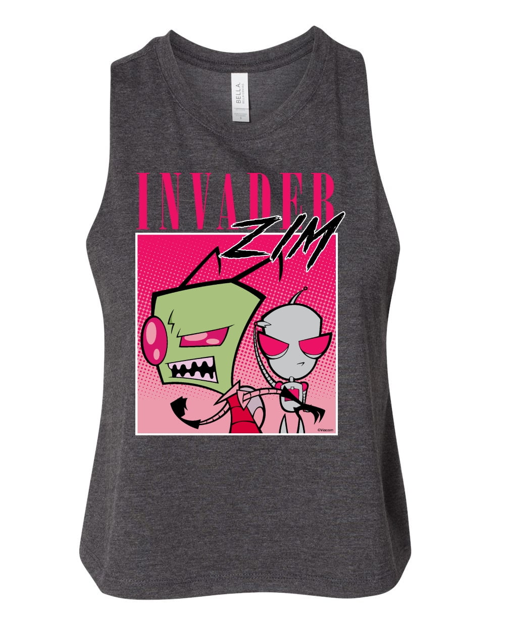 Invader ZIM - ZIM and GIR - 90's Box - Juniors Cropped Racerback Tank ...