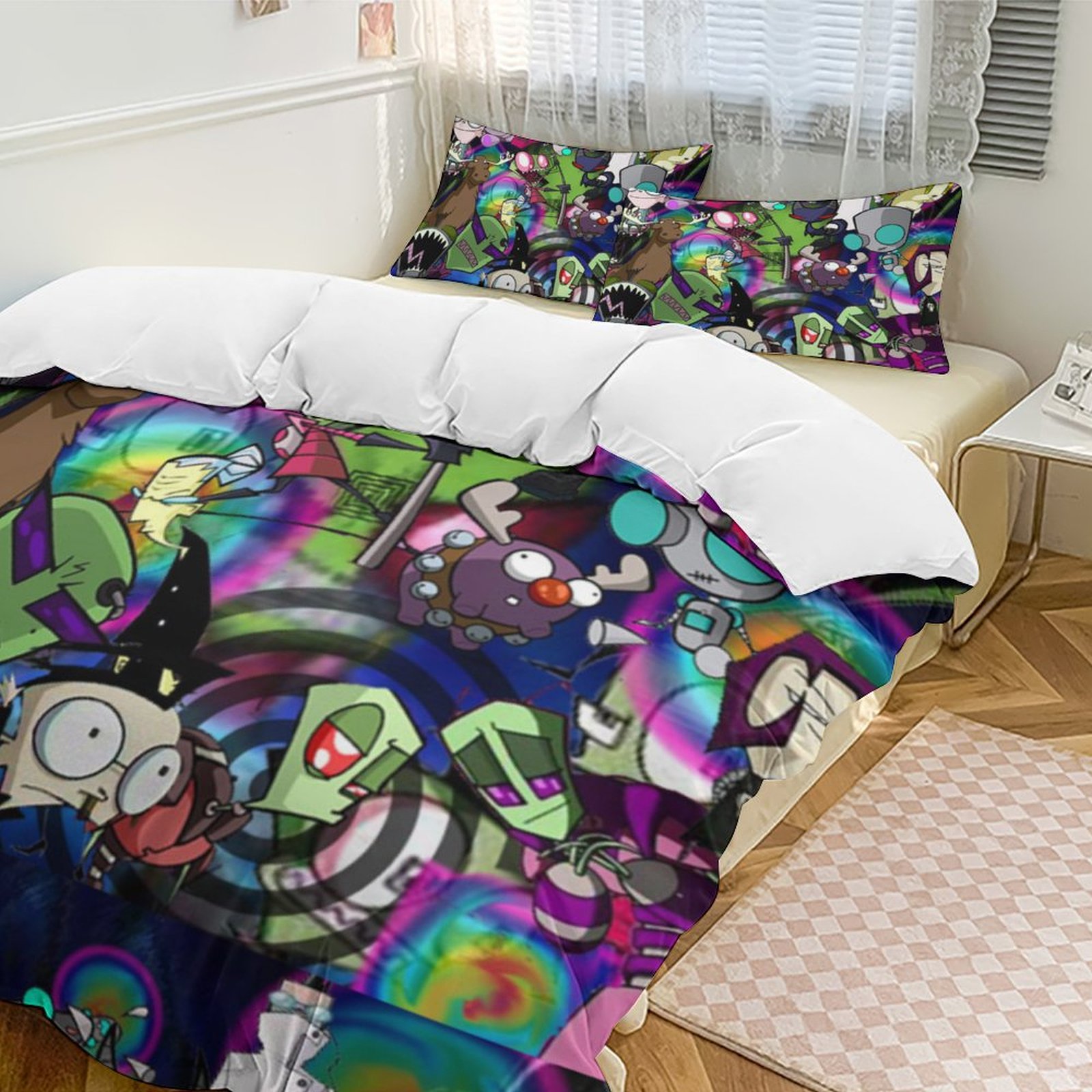 Invader Zim 10 Three Piece Duvet Cover Set: Duvet Cover 3 Piece Bedding ...