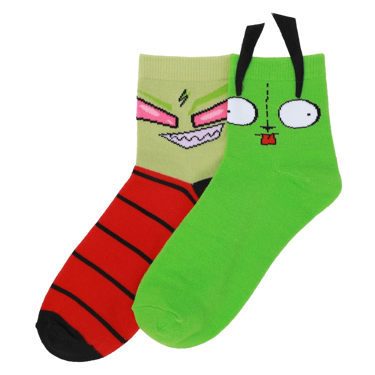 Invader Zim 3D Gir and Zim Women's Quarter Crew Socks - Walmart.com