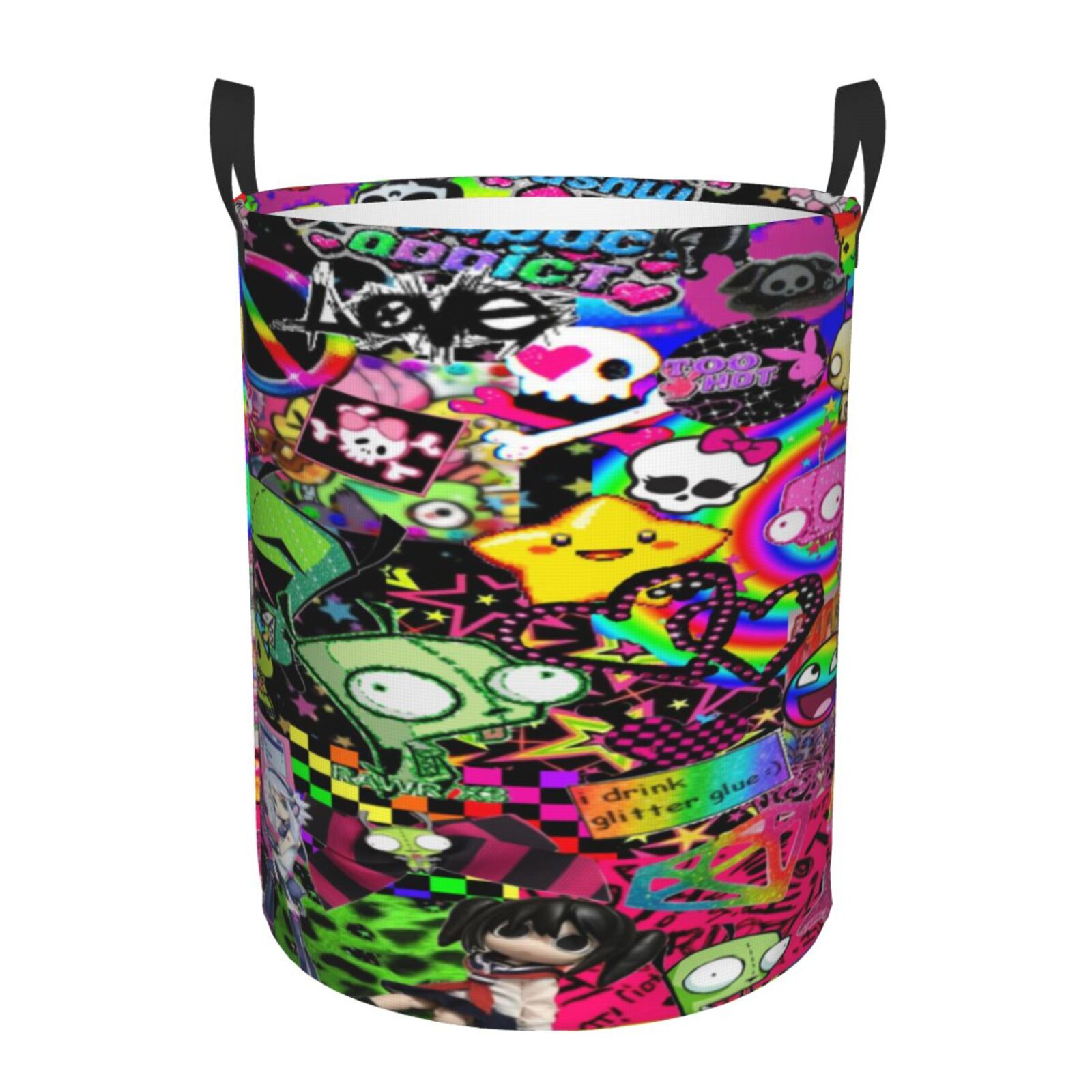 Invader Zim 3d Graphic Flame Laundry Basket Fire Flame Clothes Hamper ...