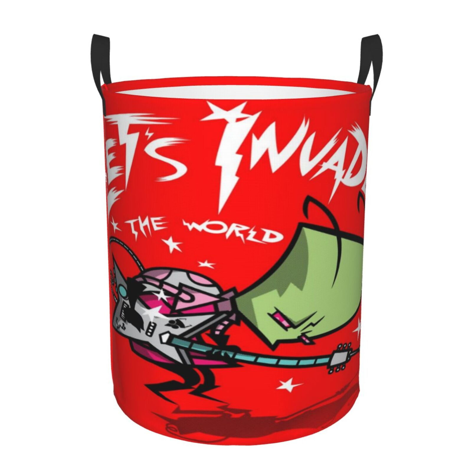 Invader Zim 3d Graphic Flame Laundry Basket Fire Flame Clothes Hamper ...