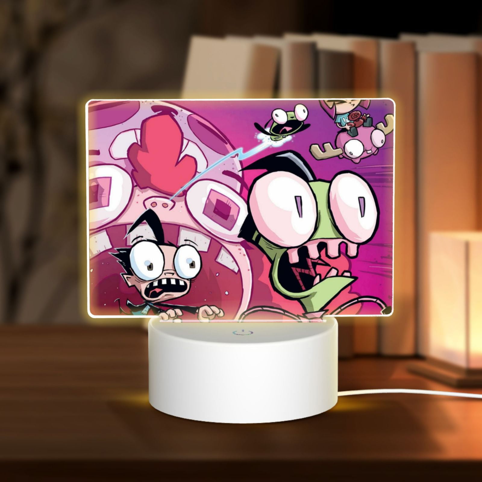 Invader Zim Acrylic Night Light Adjustable 3 Light Modes USB Cable Lamp ...