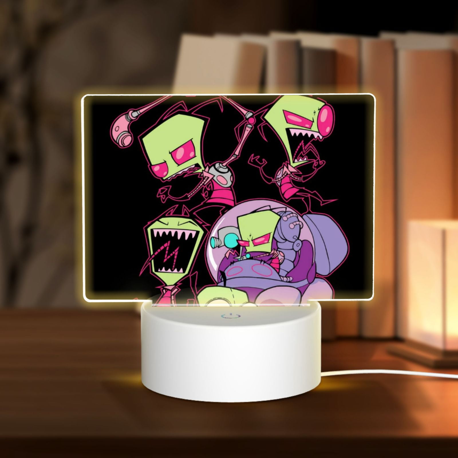 Invader Zim Acrylic Night Light Adjustable 3 Light Modes USB Cable Lamp ...