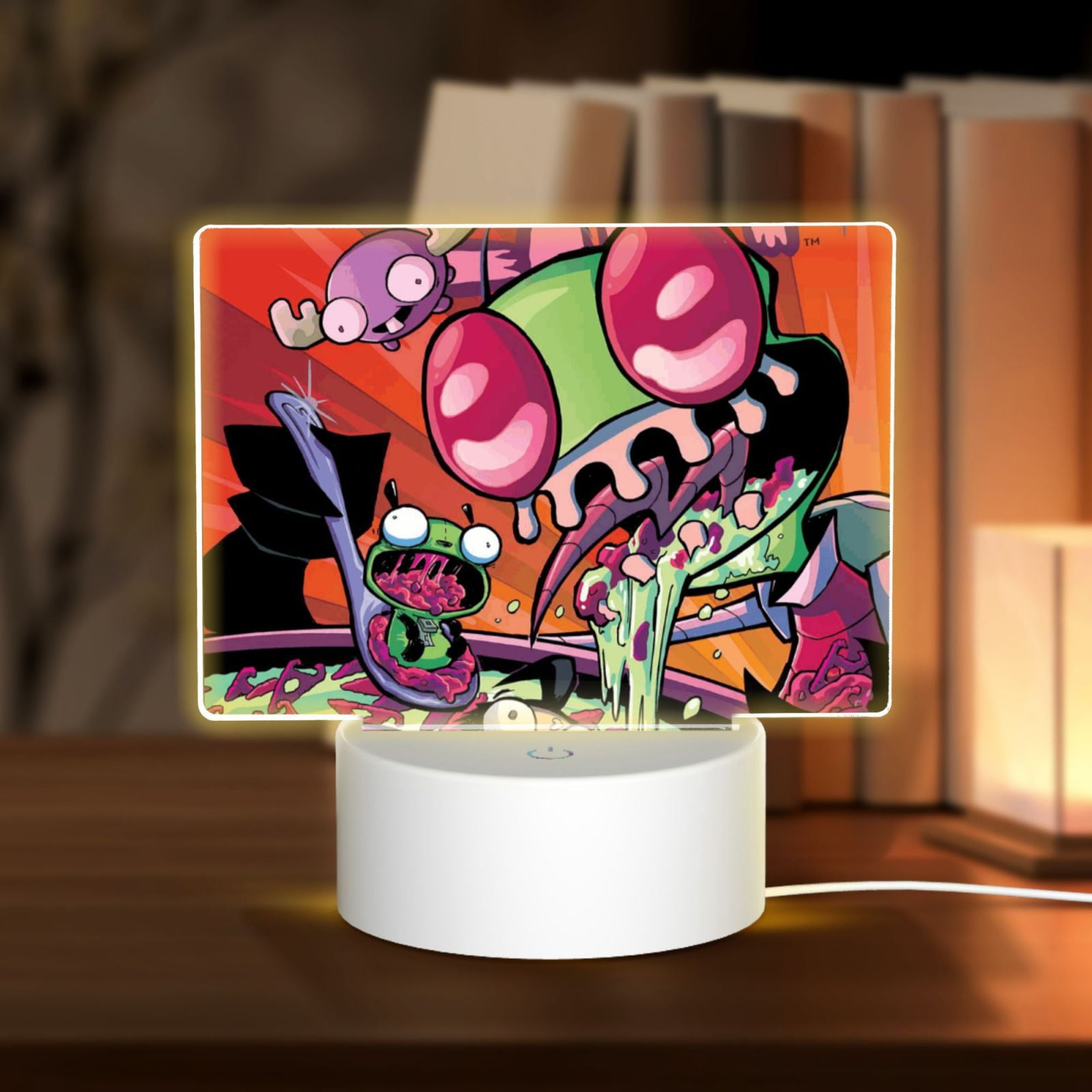Invader Zim Acrylic Night Light Adjustable 3 Light Modes USB Cable Lamp ...